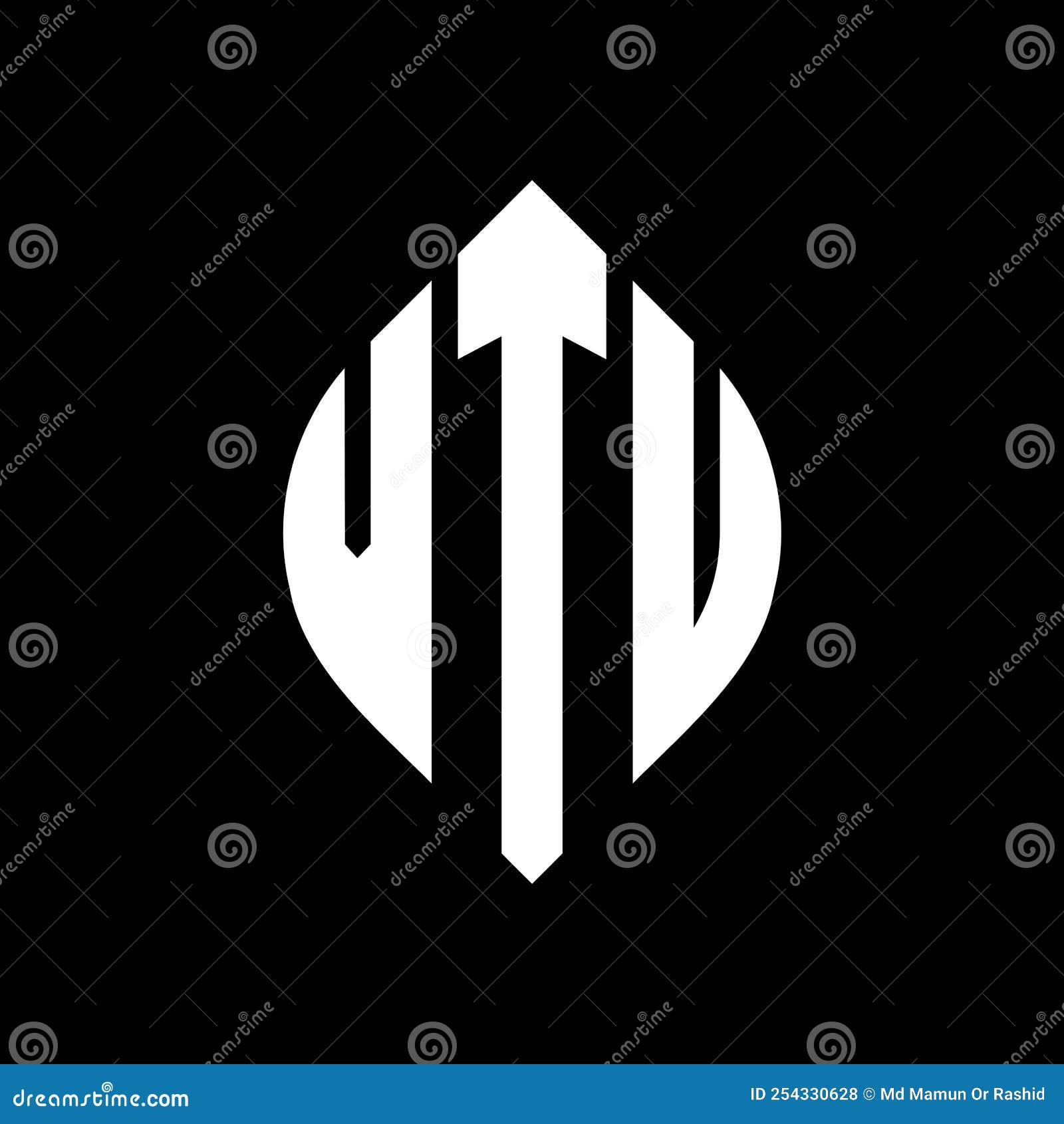 VTU Circle Letter Logo Design with Circle and Ellipse Shape. VTU ...