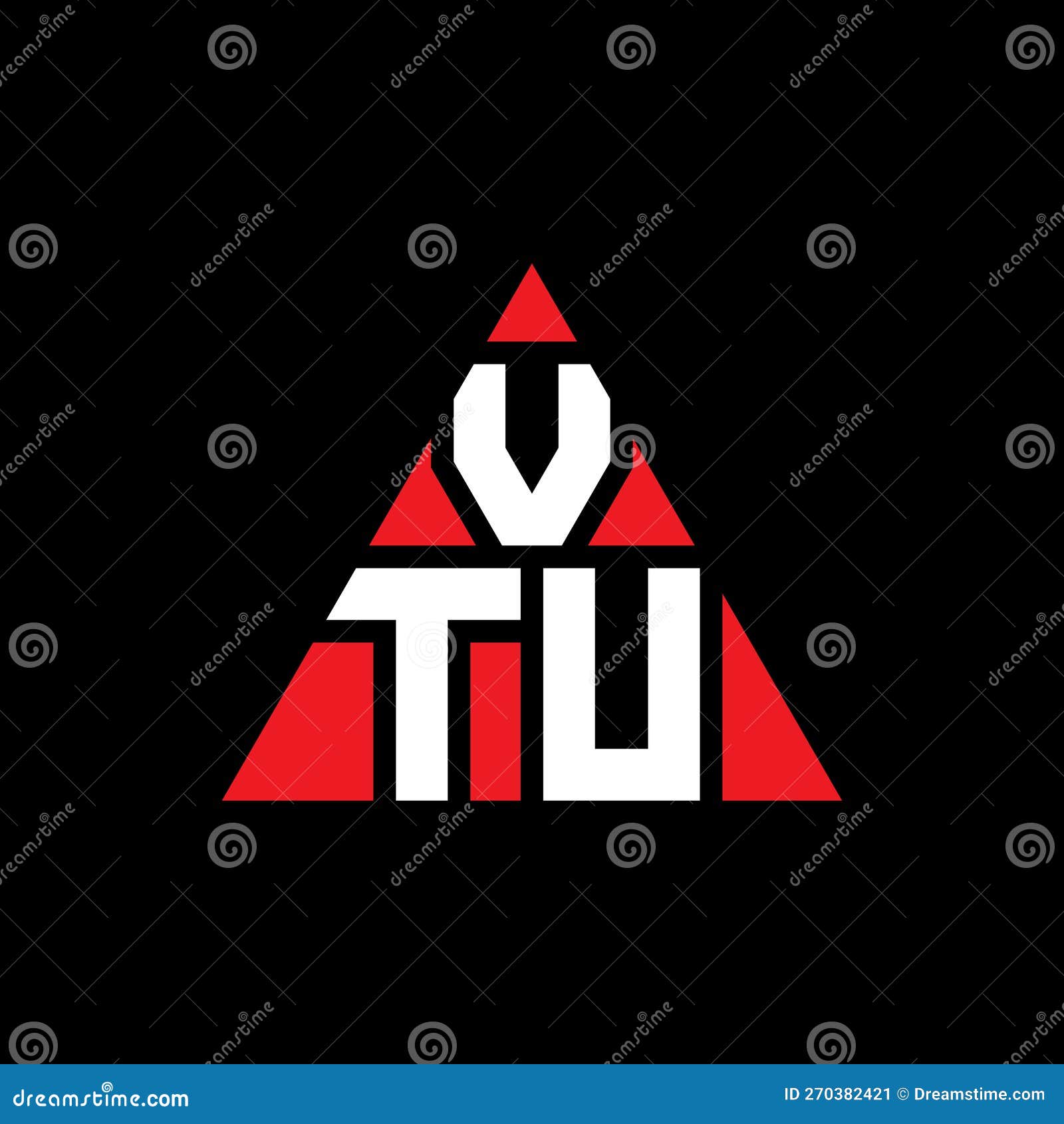 VTU Triangle Letter Logo Design with Triangle Shape. VTU Triangle Logo ...