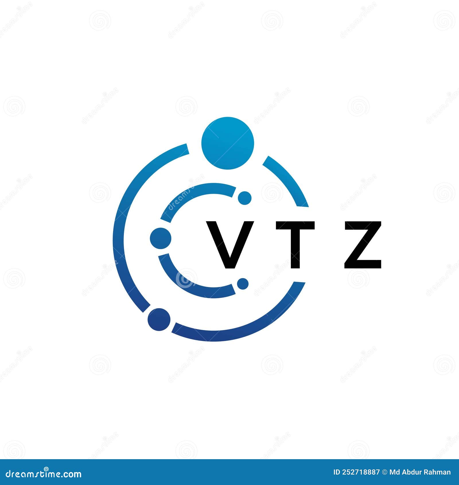 VTZ Letter Technology Logo Design on White Background. VTZ Creative ...