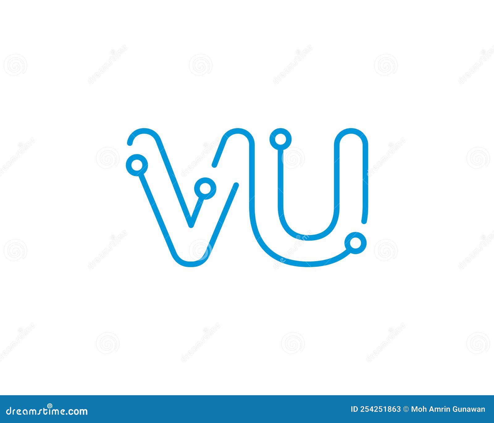 VU Letters, Electronic Circuit, Technology Logo Design Vector 001 Stock ...