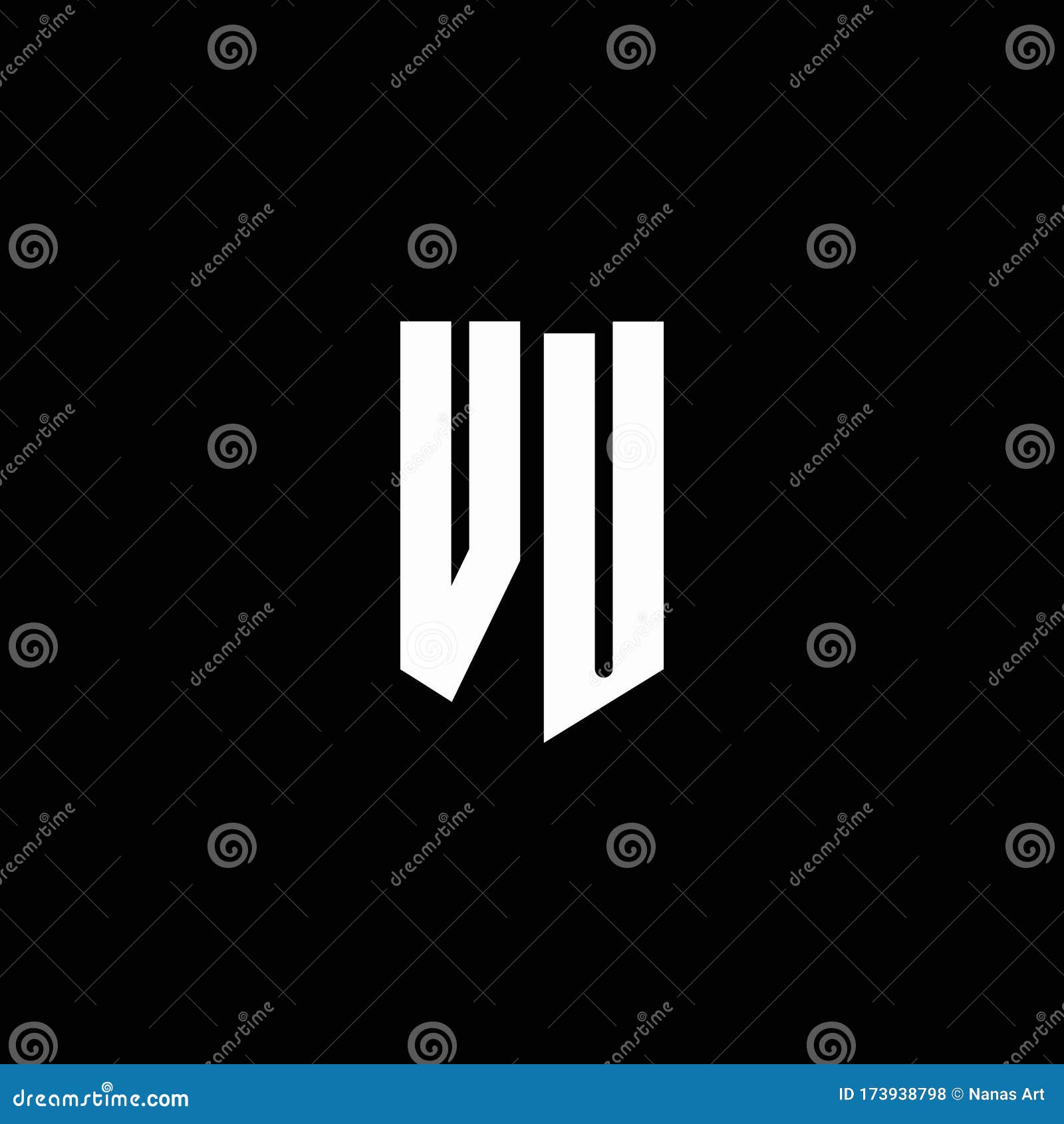 VU Logo Monogram with Emblem Style Isolated on Black Background Stock ...