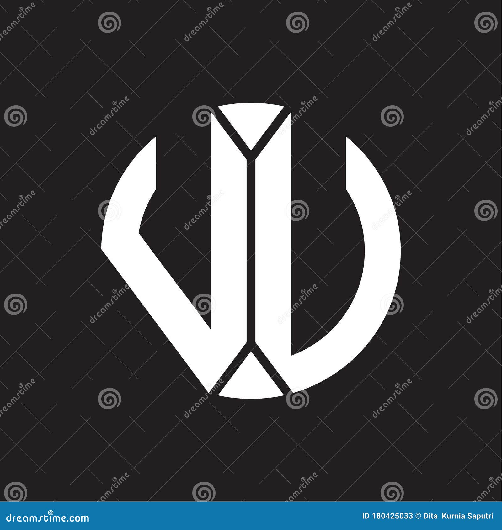 VU Logo Monogram with Piece Circle Ribbon Style Stock Vector ...