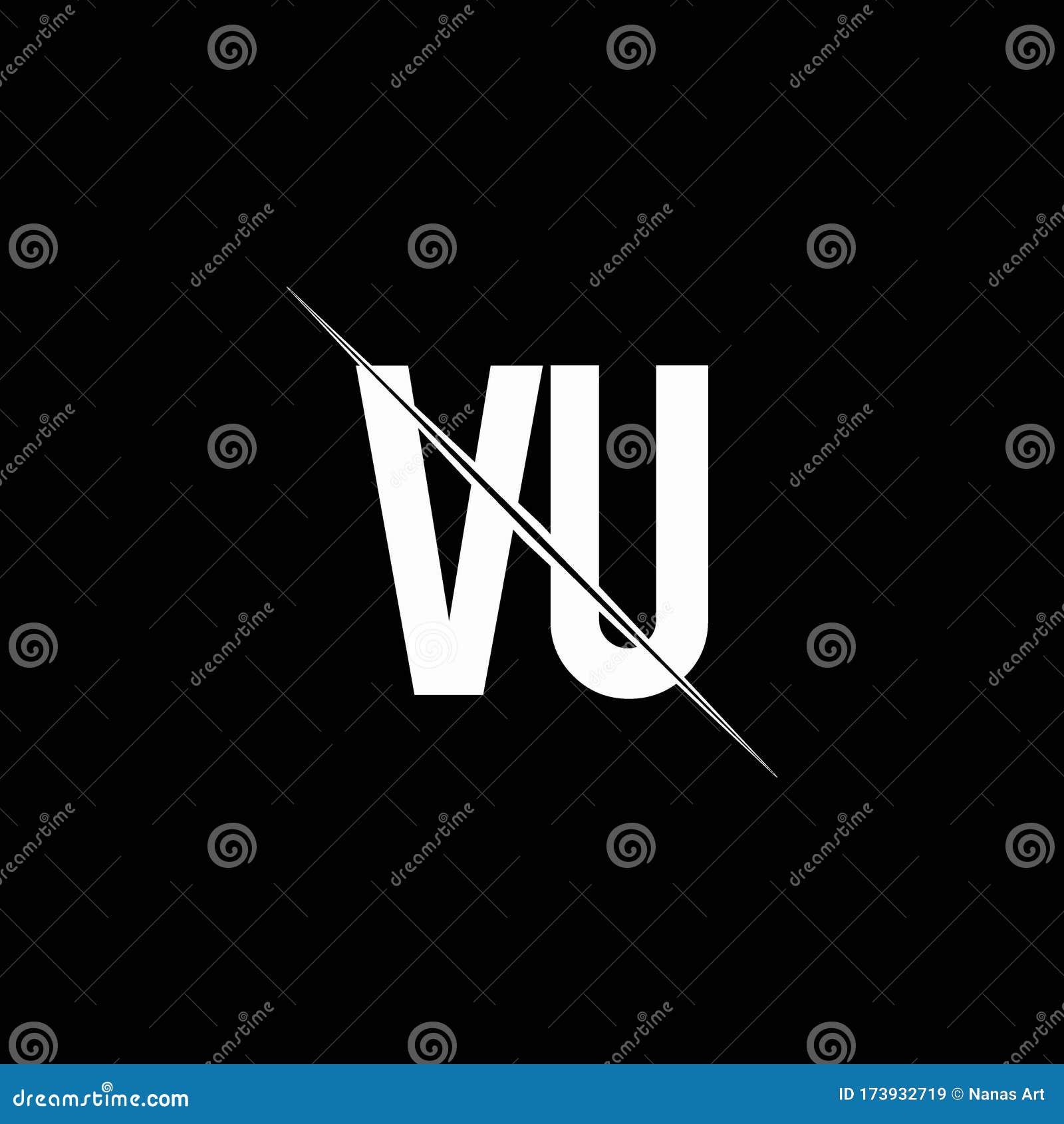 VU Logo Monogram with Slash Style Design Template Stock Vector ...