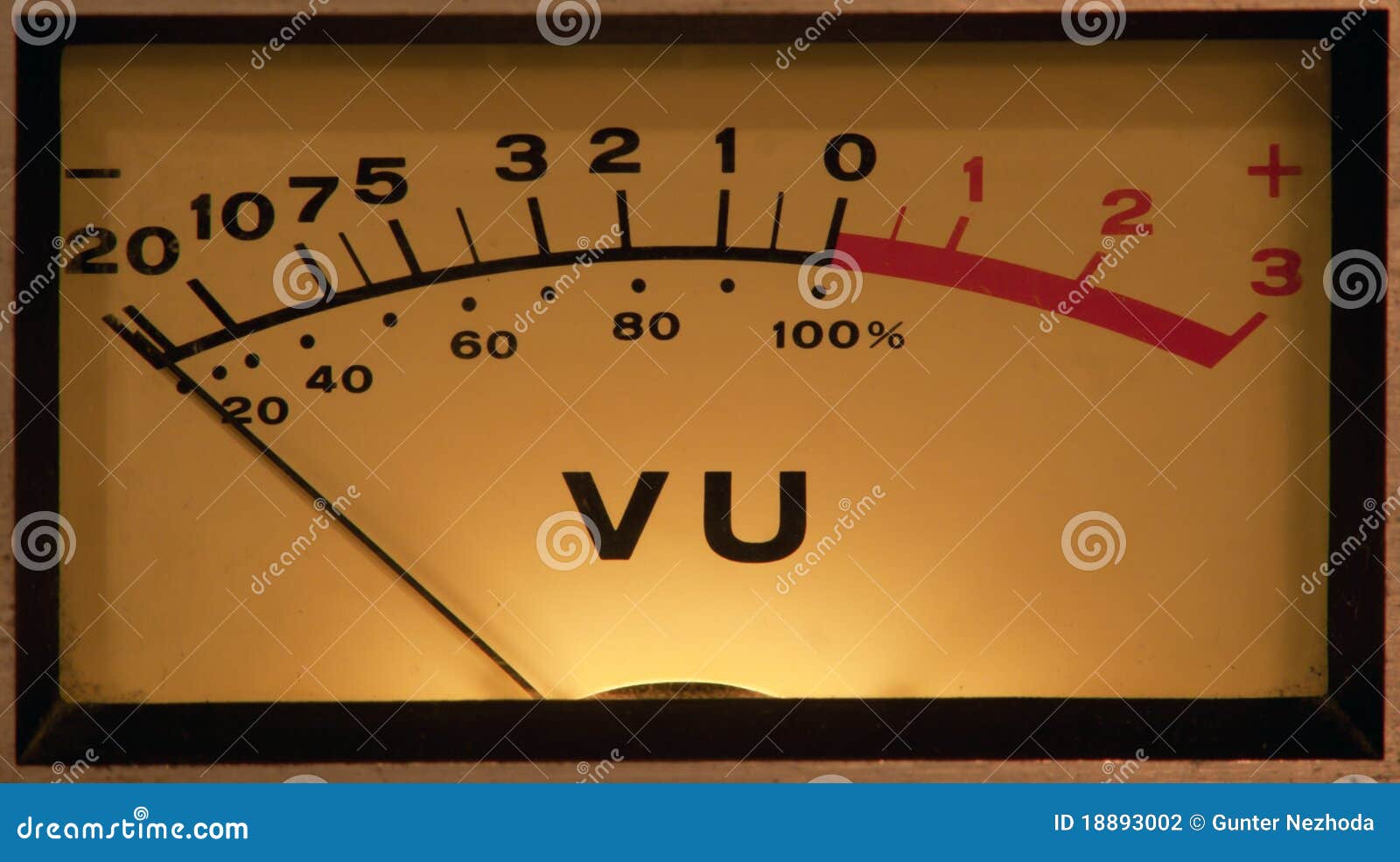 VU Meter illuminated stock photo. Image of black, illuminated - 18893002