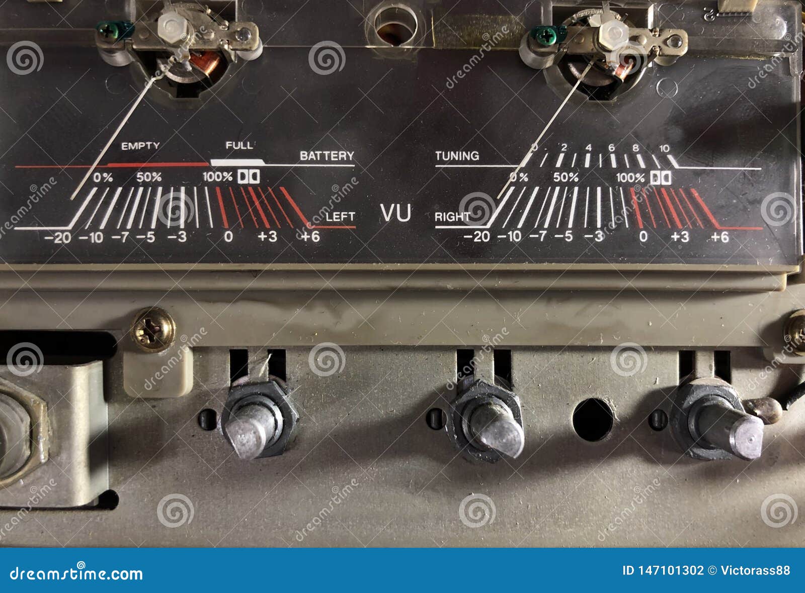 VU Meters of Recording Device Stock Photo - Image of vintage, closeup ...