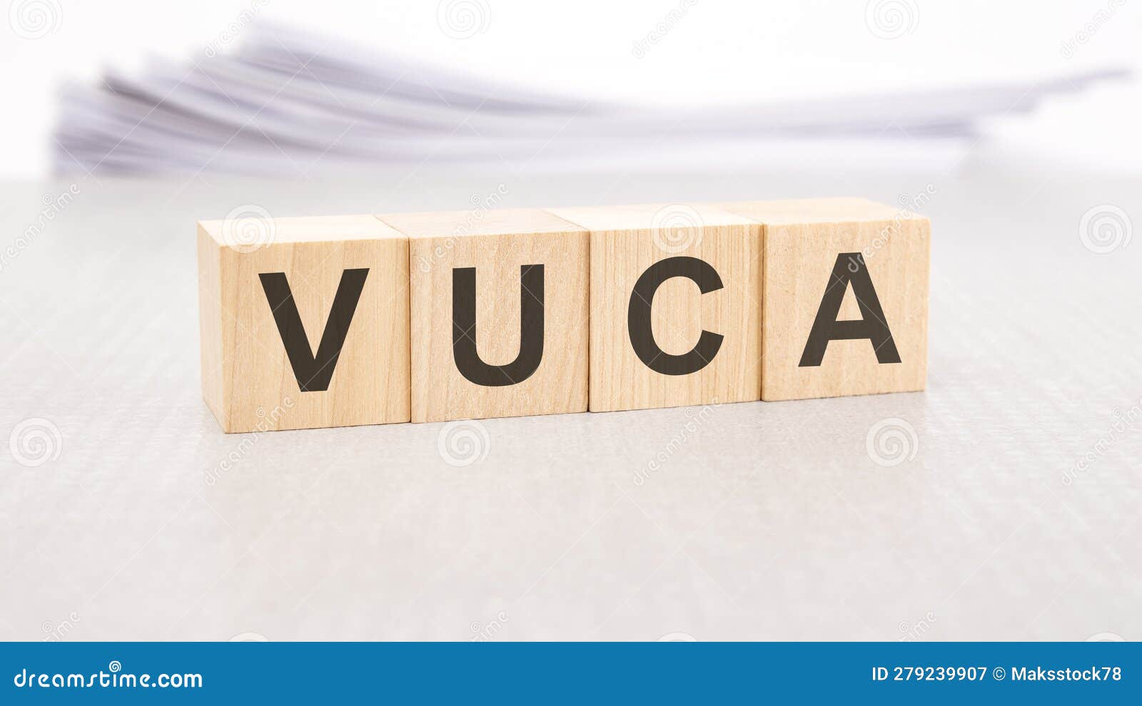 Vuca Word Written on Wood Cubes with White Background Stock Image ...