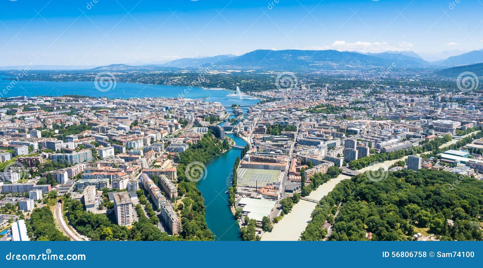 Vue Aérienne De Ville De Genève En Suisse Photo stock - Image: 56806758 Vue Aérienne De Ville De Genève En Suisse Photo stock - Image: 56806758