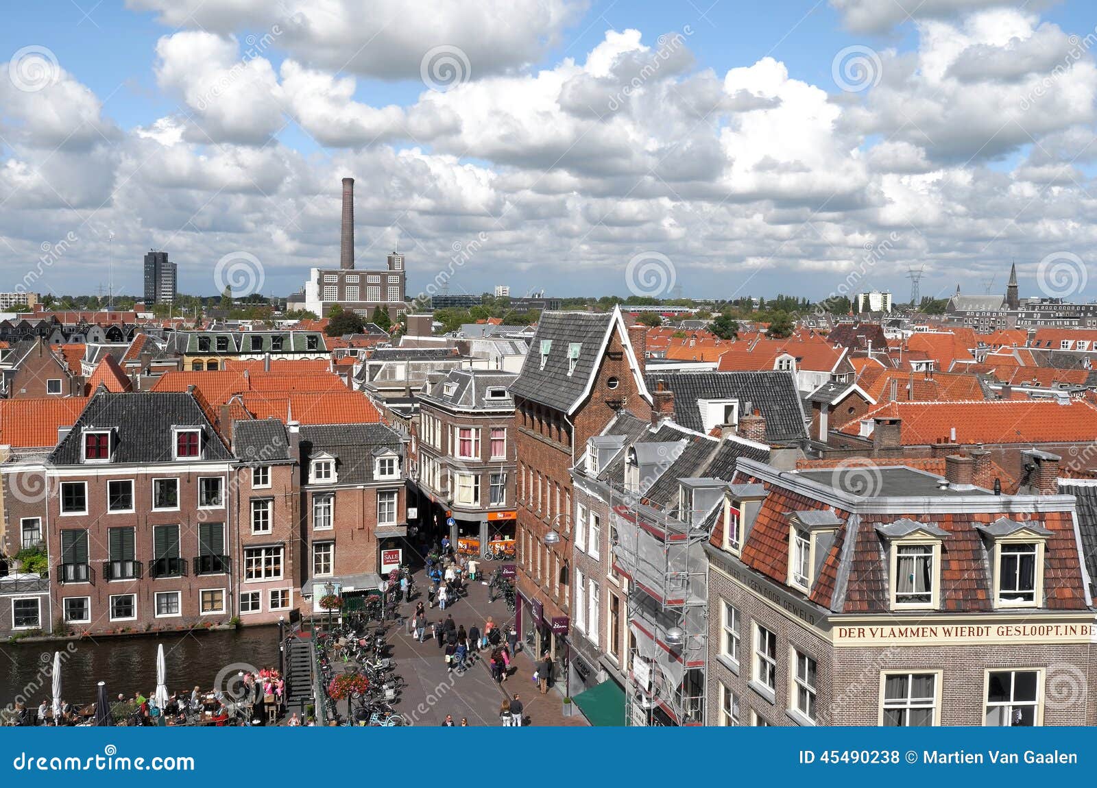 Vue Au-dessus De La Ville De Leyde Photo stock éditorial - Image du ...