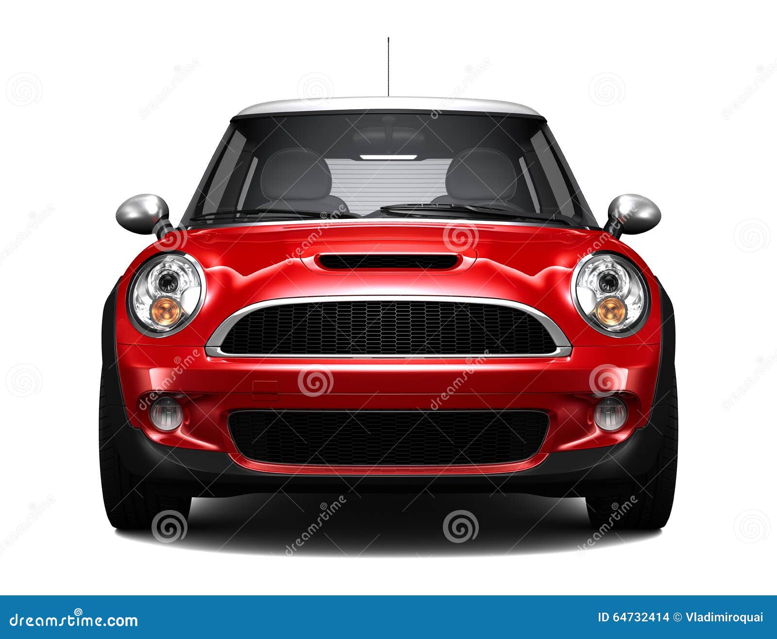 Vue De Face Automobile Rouge Compacte Illustration Stock - Illustration ...