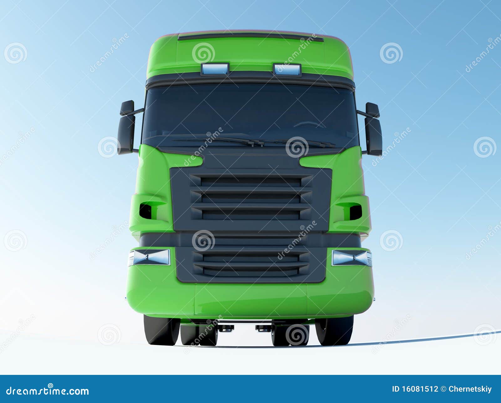Vue de face de camion vert illustration stock. Illustration du ...