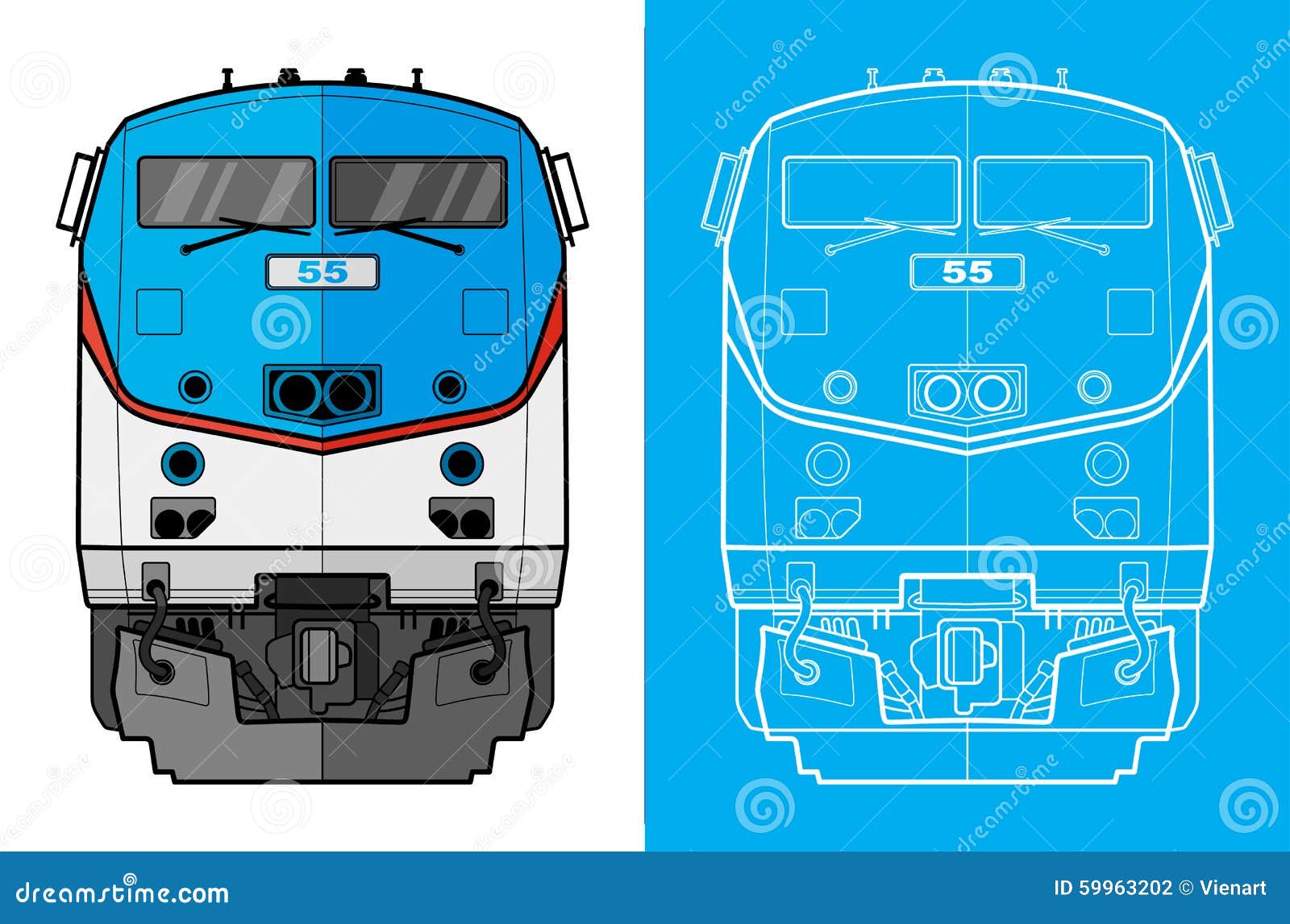 Vue De Face De Train De Cargaison Illustration de Vecteur ...