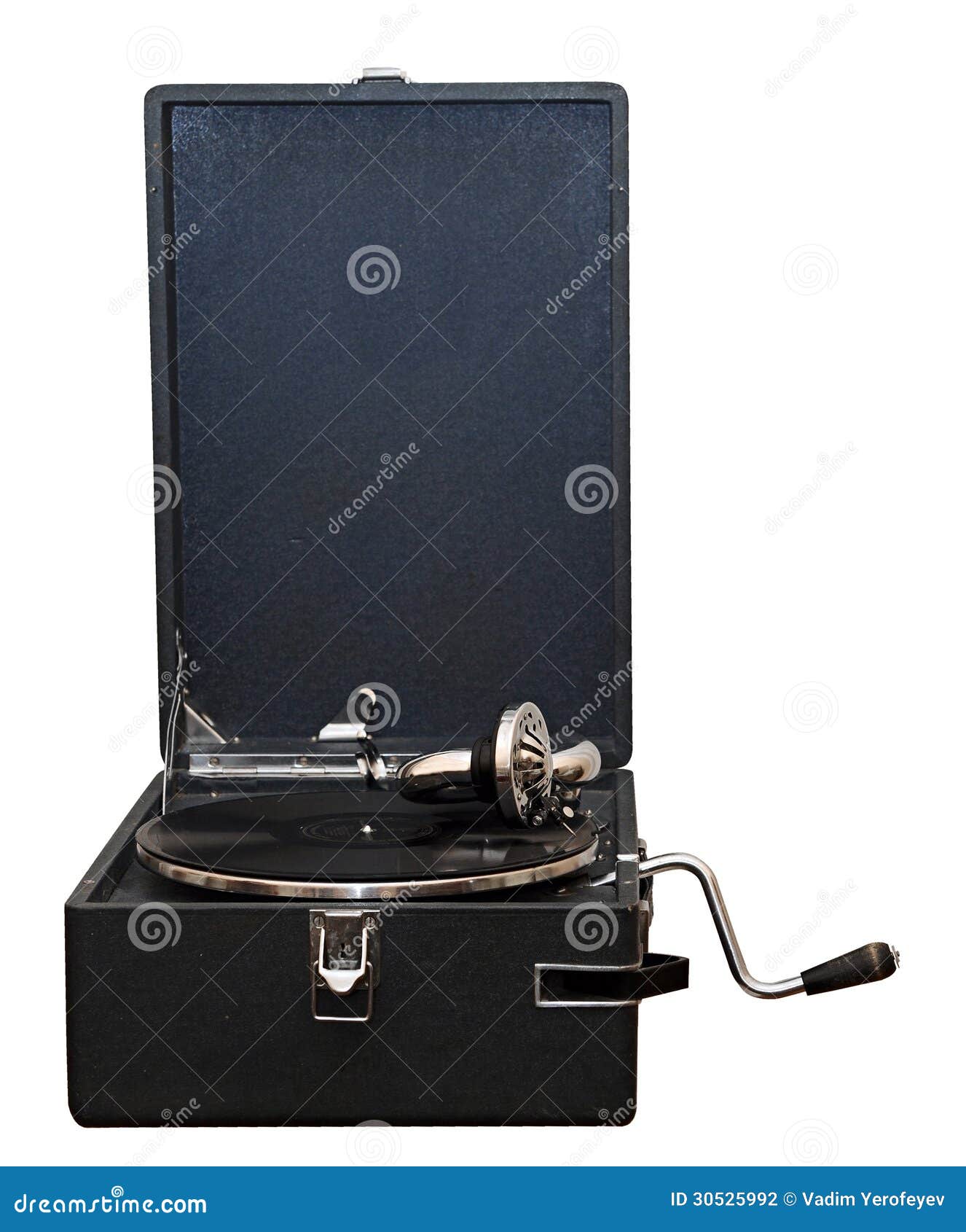 Vue De Face De Vieux Phonographe Photo stock - Image du wooden, valable ...