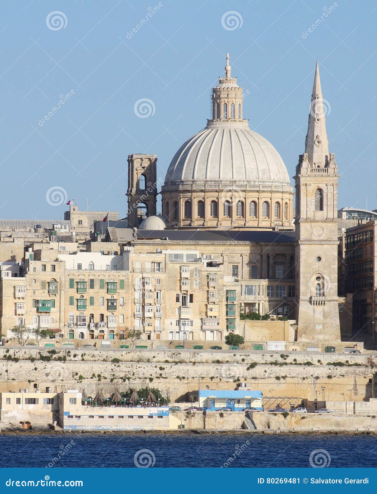 Vue De La La Valette De Sliema Malte Image stock - Image du repère ...
