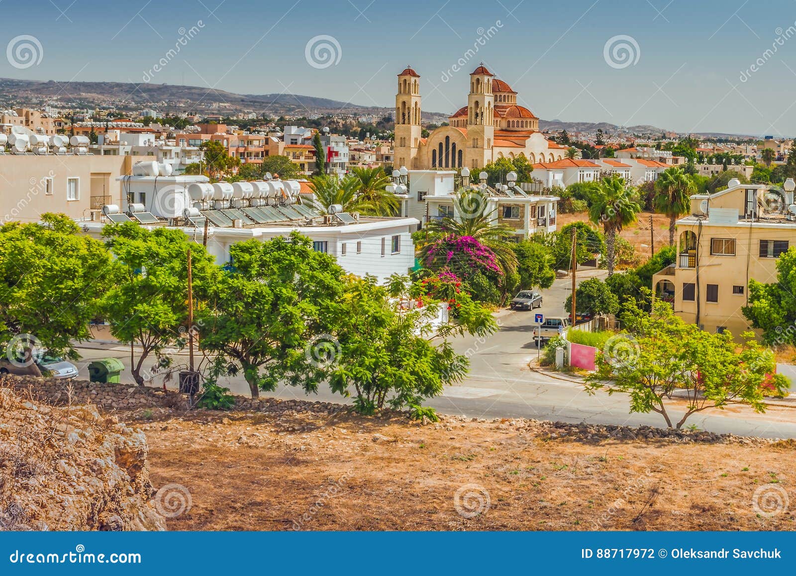 Vue De La Ville De Paphos, Chypre Photo stock - Image du urbain, maison ...