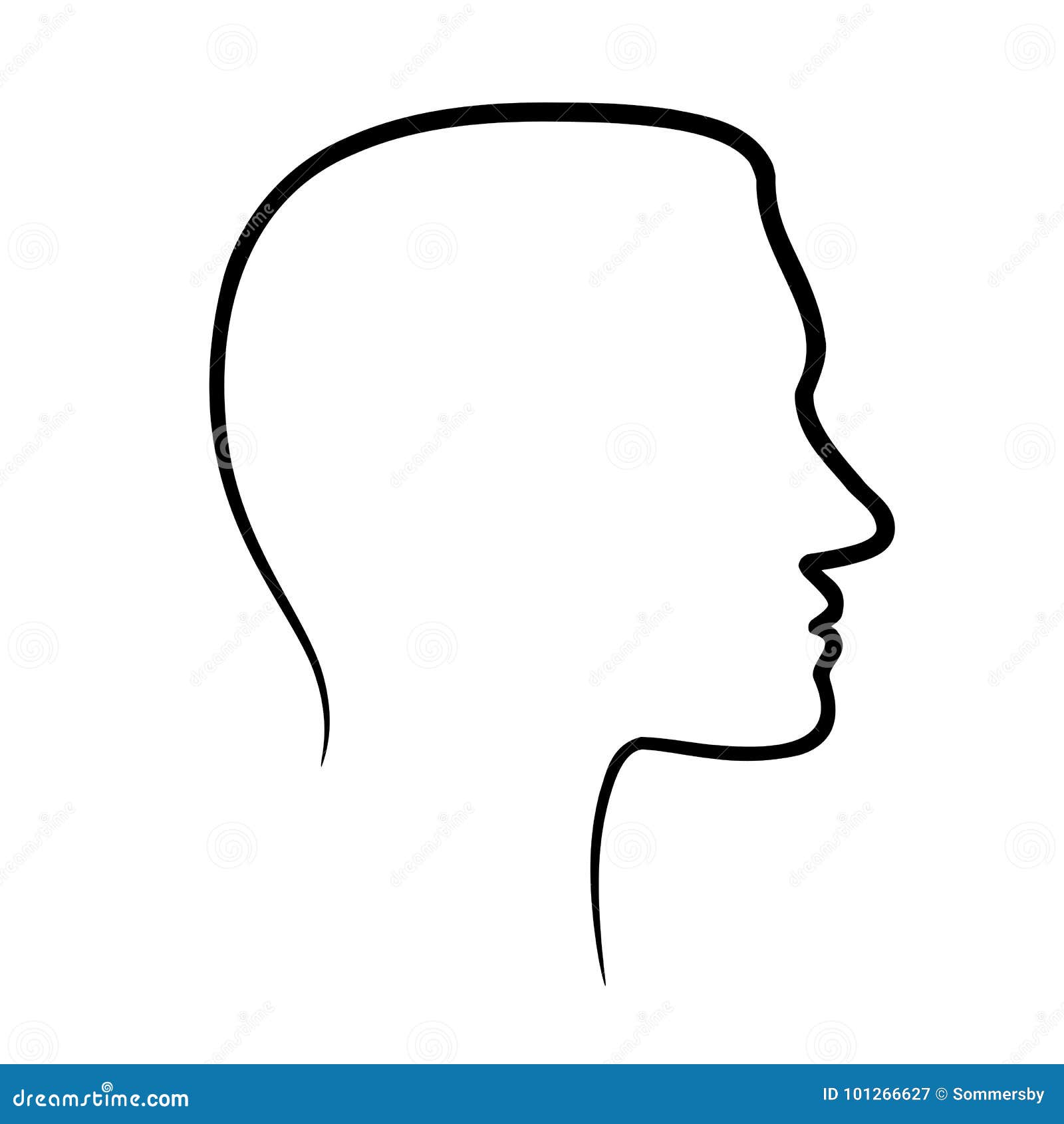 Vue de profil de visage illustration de vecteur. Illustration du ...