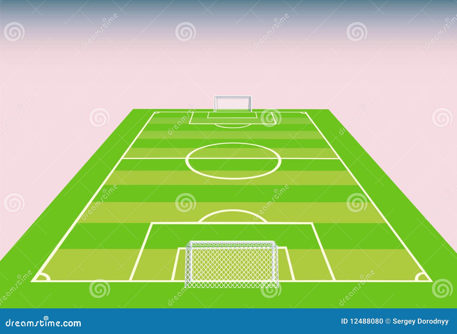 Vue De Terrain De Football De But. Illustration de Vecteur ...