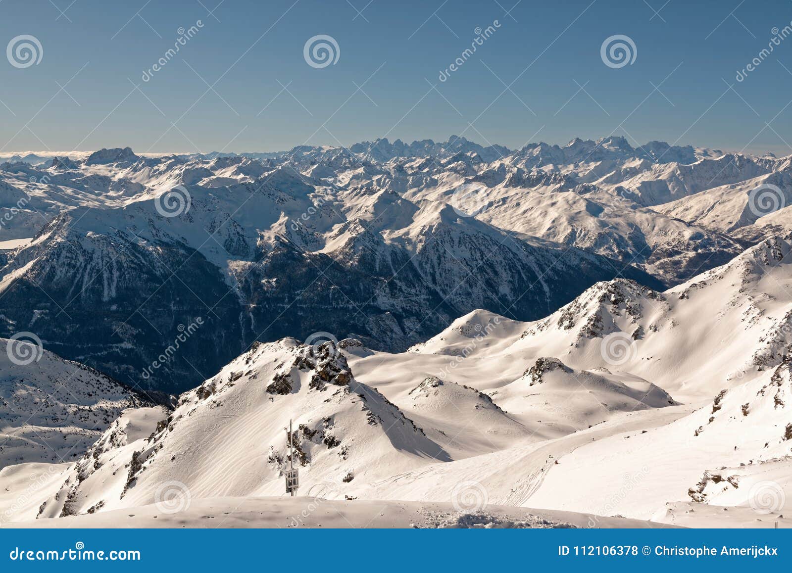 Vue Du Haut De CIME Caron En Val Thorens Photo stock - Image du trois ...