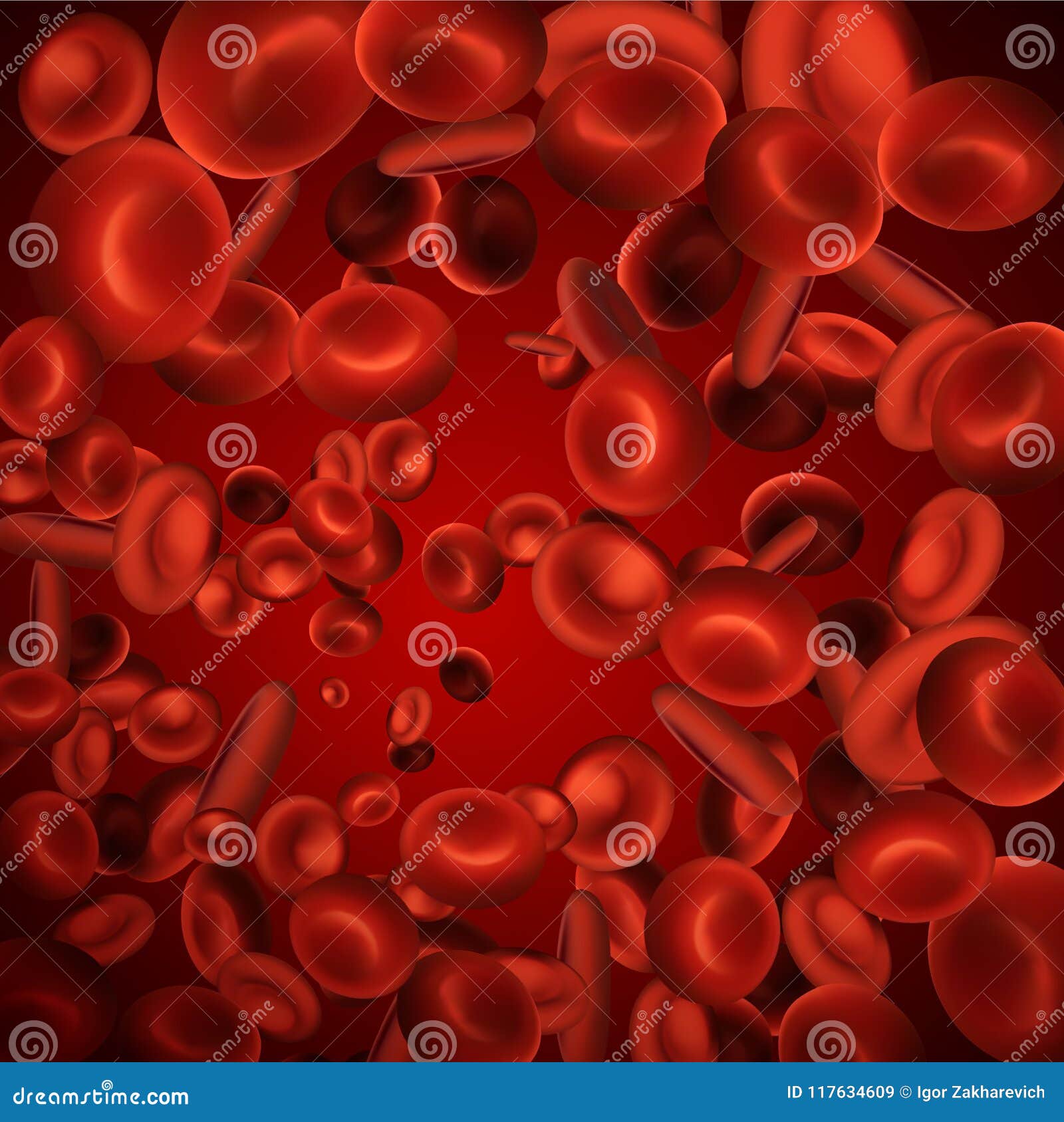 Vue Sous Un Microscope, Globules Sanguins Rouges Sang Illustration ...