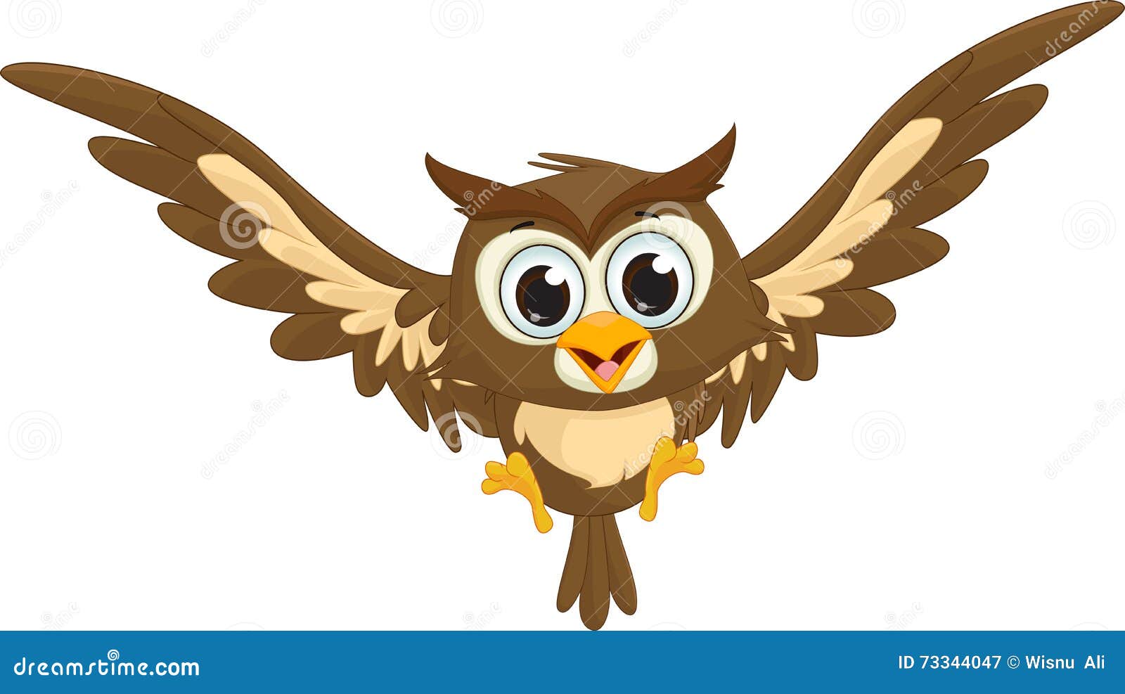 Vuelo Lindo De La Historieta Del Búho Ilustración del Vector ...