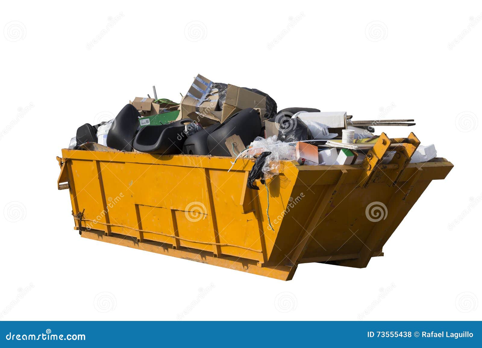 Vuilniscontainer Op Wit Wordt Geïsoleerd Dat Stock Foto - Image of ...