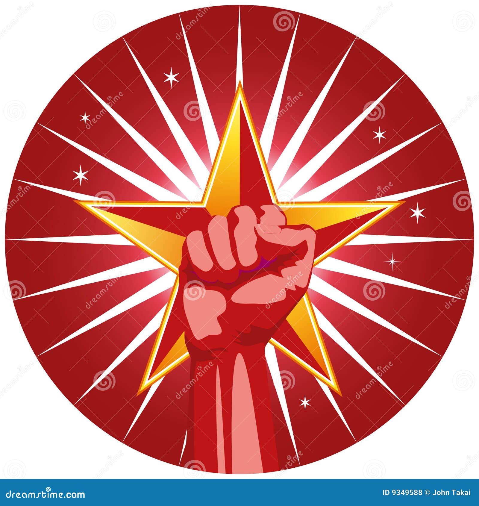 Vuist met Ster vector illustratie. Illustration of controle - 9349588