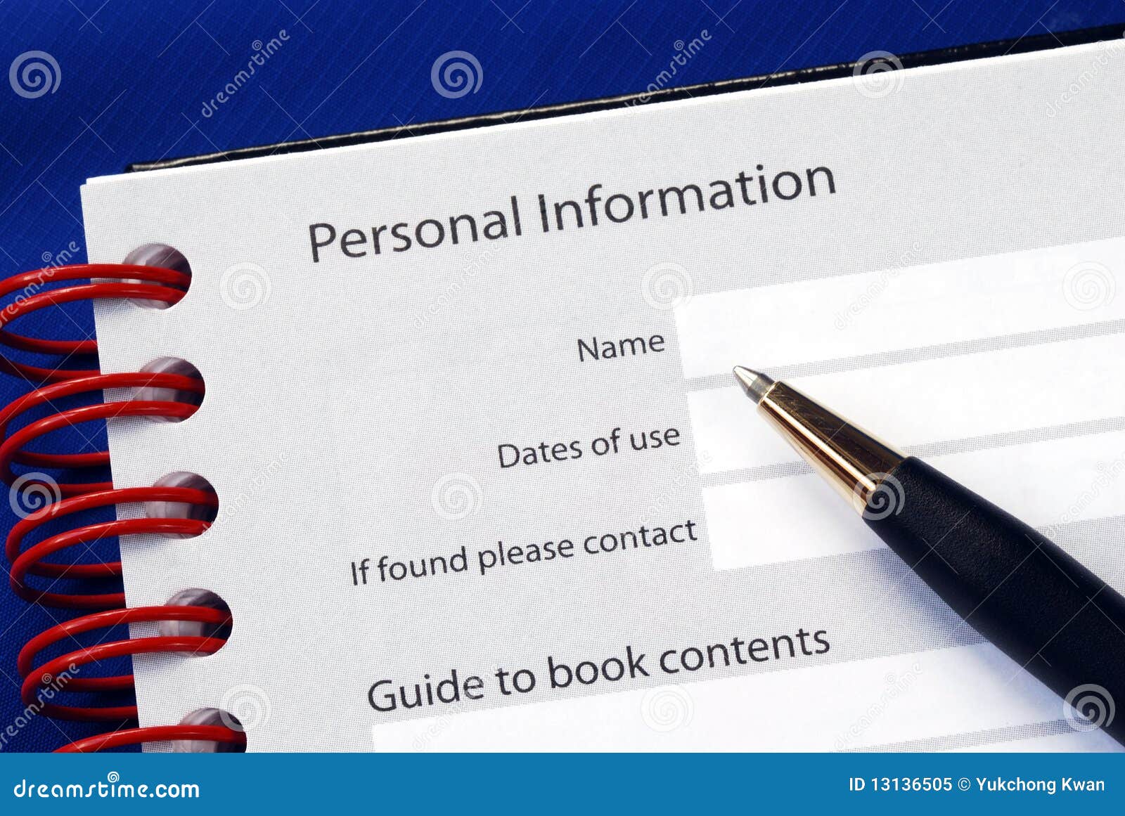 Vul De Persoonlijke Informatie in Stock Afbeelding - Image of vorm ...