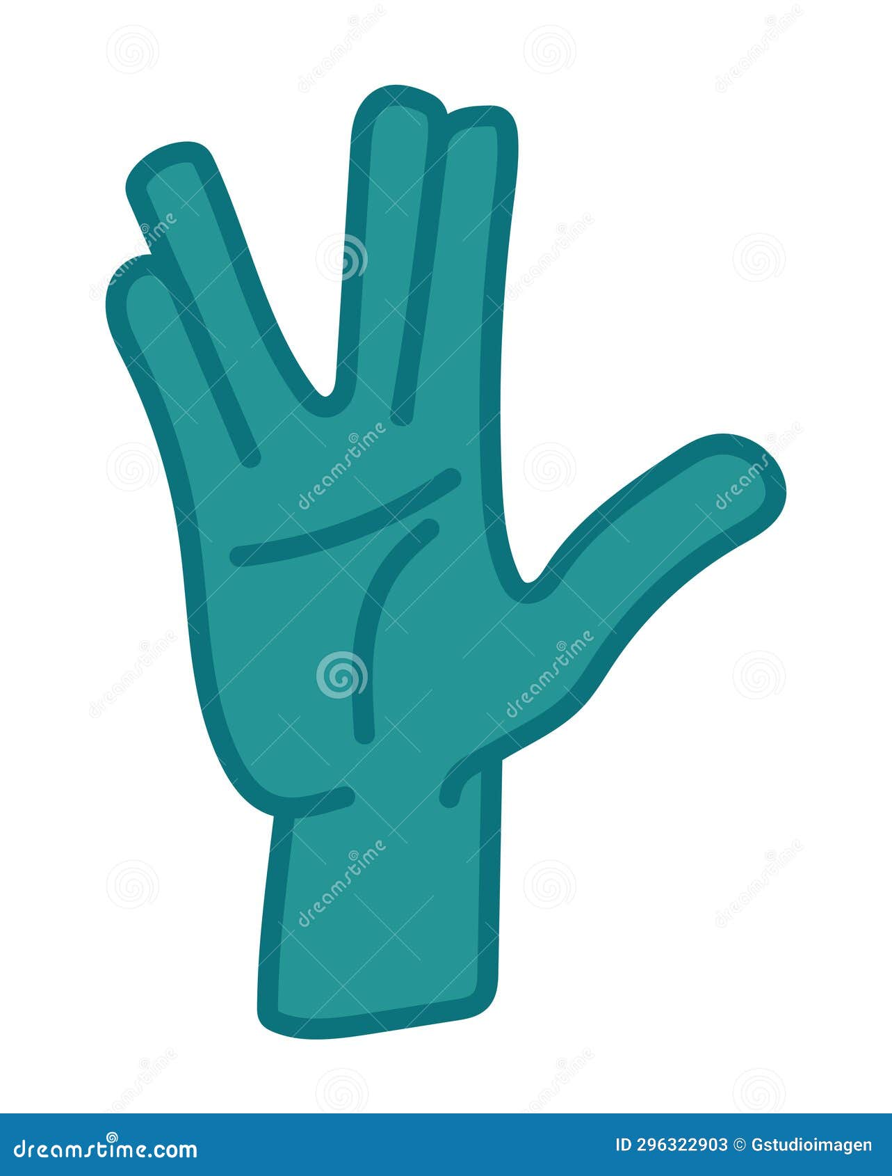 Gesture. Spock Sign. Vulcan Greet. Stylized Hand For Geek Hand Game ...