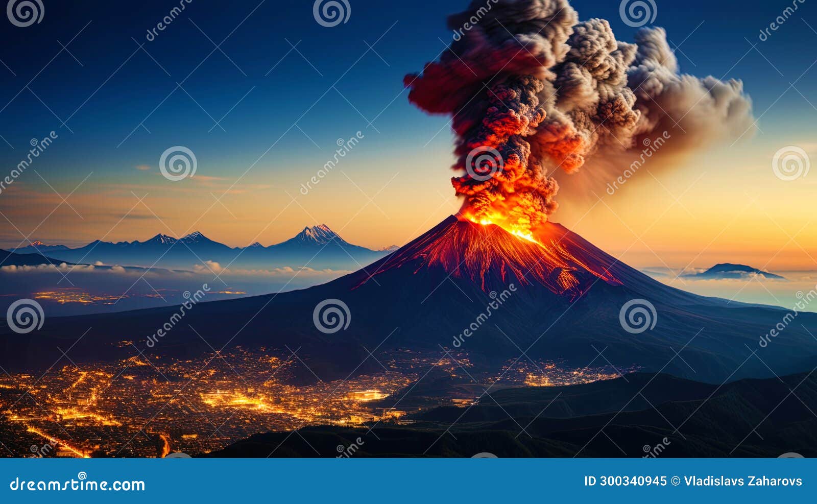Vulcanic Element: the Eruption of the Volcano Envelops the Area Stock ...
