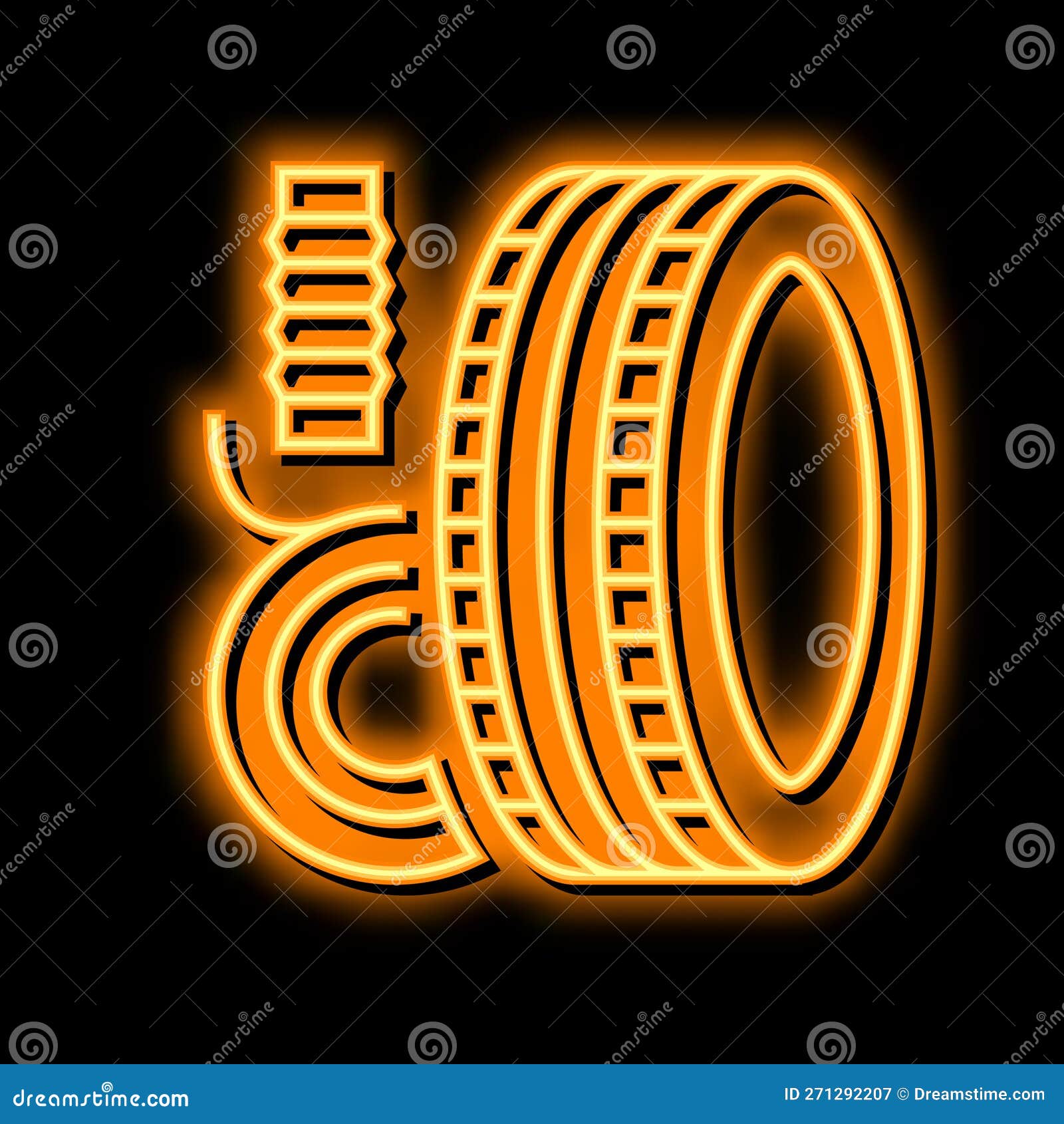 Vulcanized Rubber Thermoset Neon Glow Icon Illustration Stock Vector ...