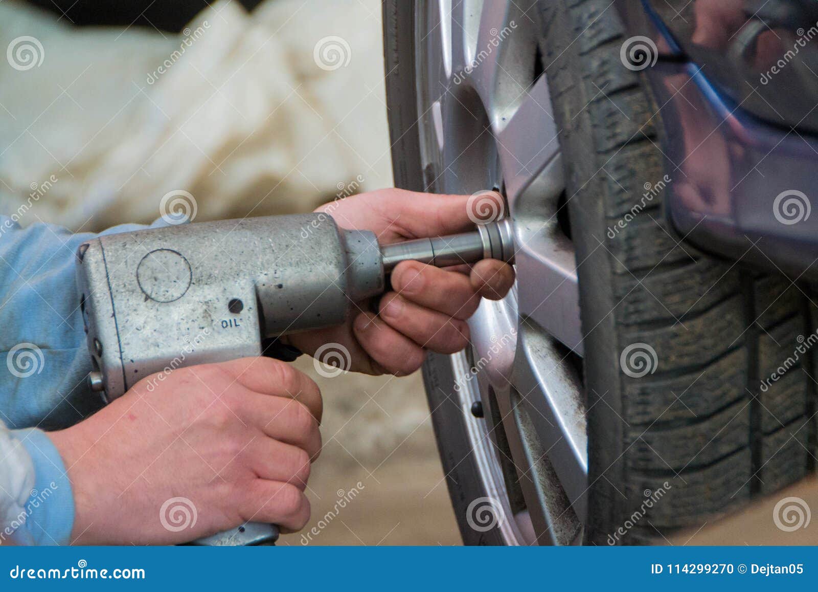 Vulcanizer, Changes the Tires on the Car Stock Photo - Image of ...