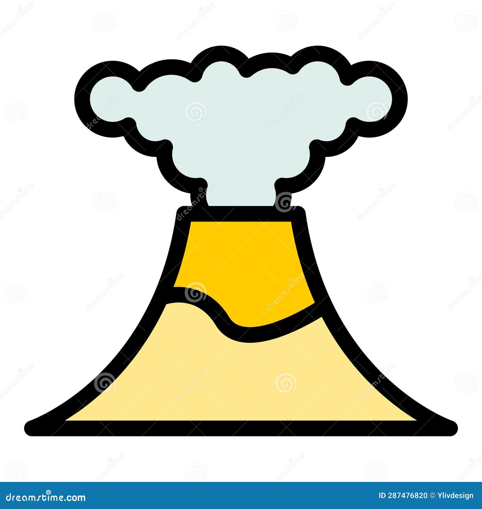 Vulcano Vector Design Illustration Isolated On White Background ...