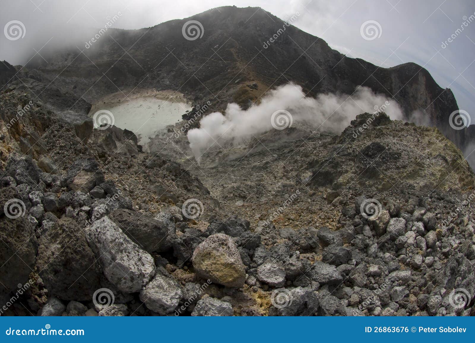 Vulcano. Sumatra, Indonesia Stock Photo - Image of smoke, geyser: 26863676