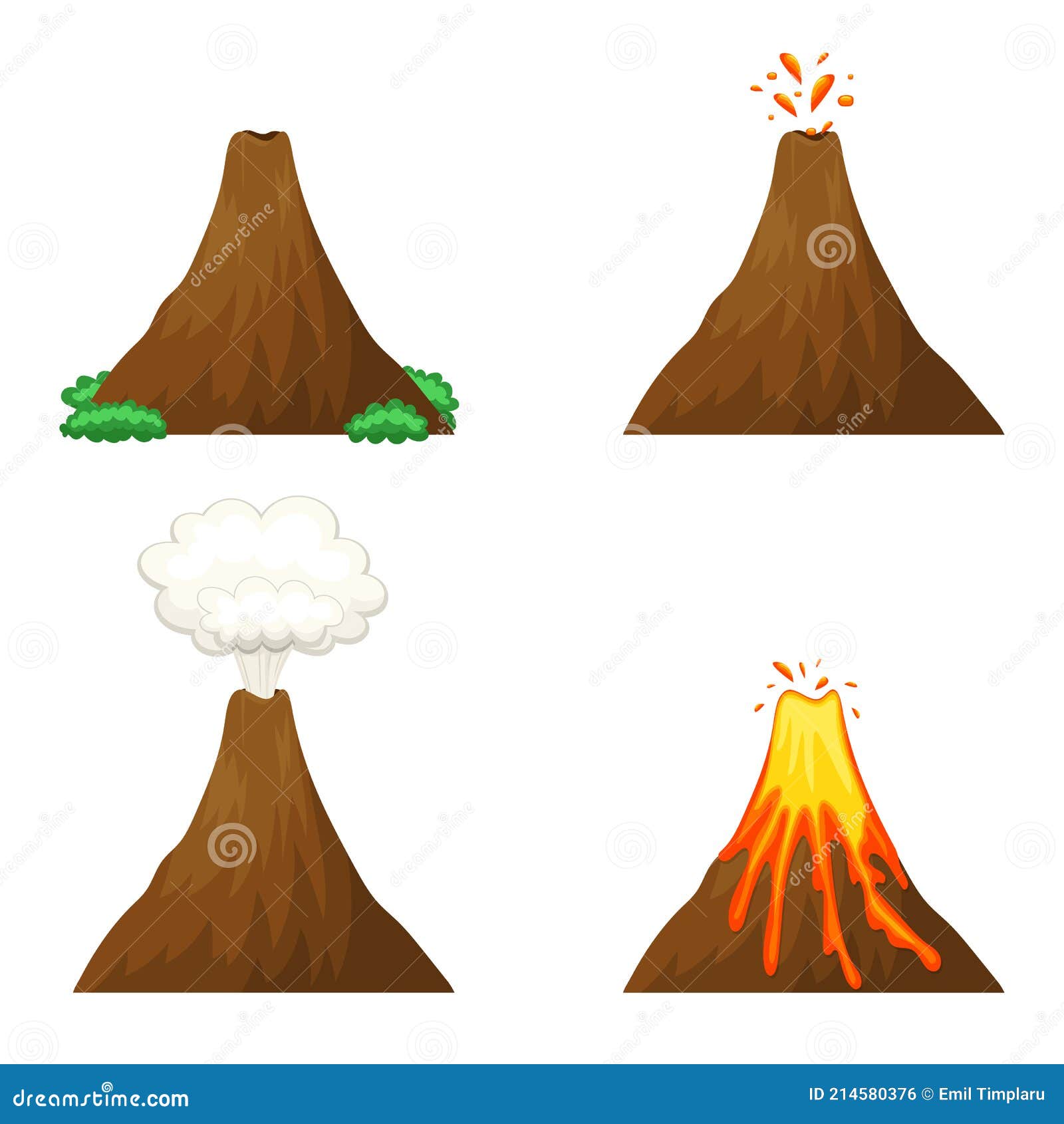 Vulcano Vector Design Illustration Isolated On White Background ...