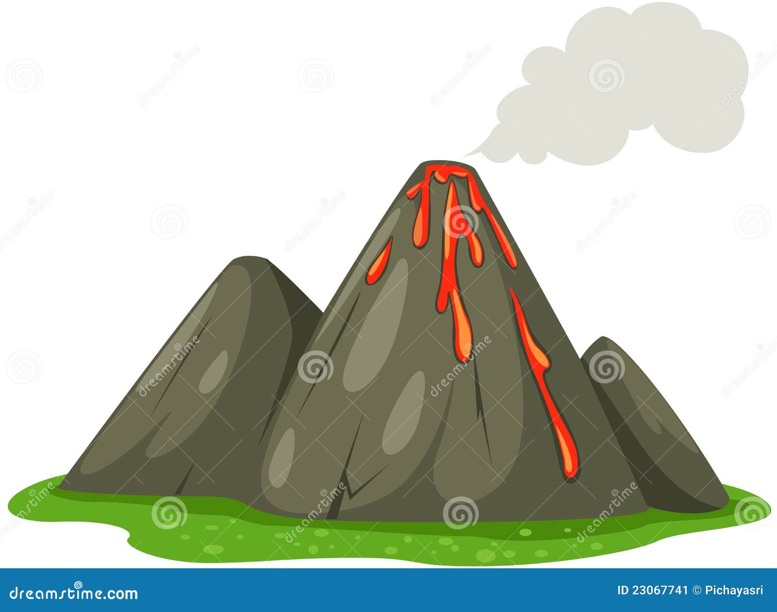 Vulkaan vector illustratie. Illustration of brand, geïsoleerd - 23067741