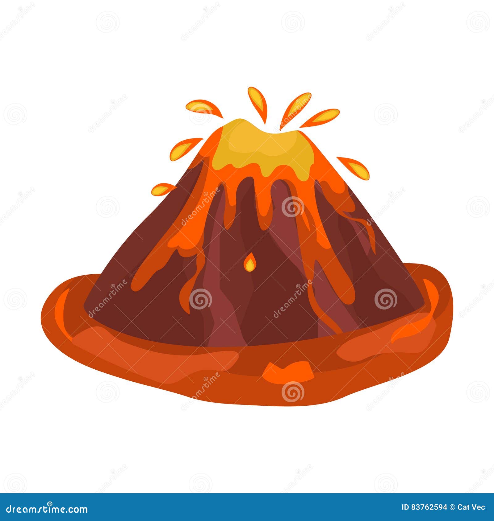 Vulkaan Vastgestelde Vectorillustratie Vector Illustratie ...