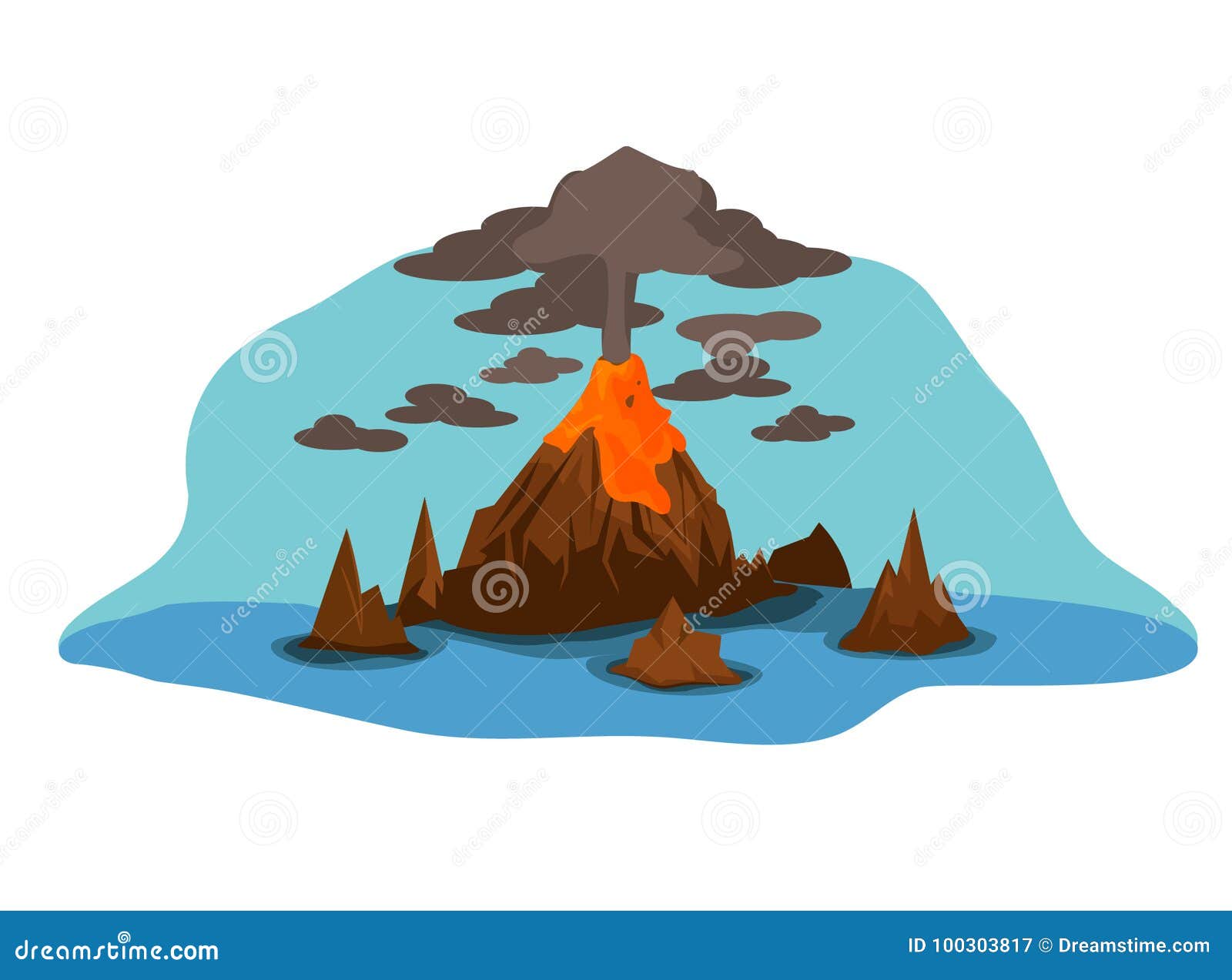 Vulkan vektor illustrationer. Illustration av skjortor - 100303817