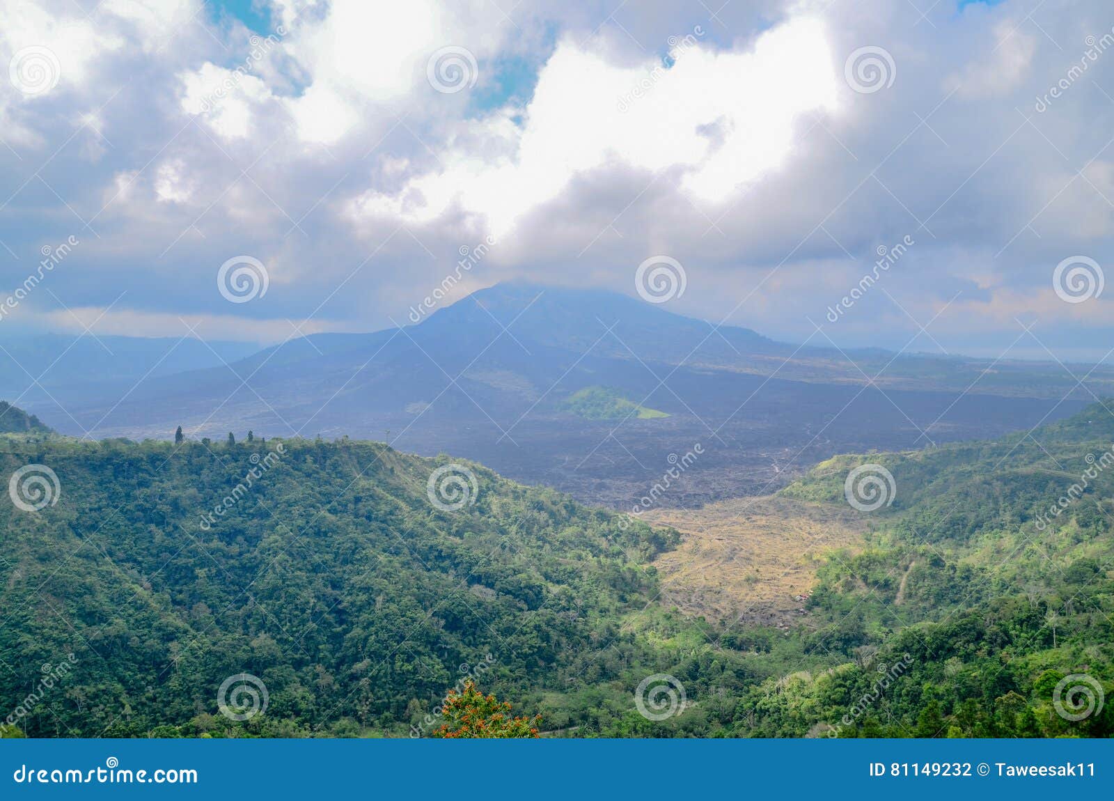 Vulkan Kintamani Batur Der Ort Des Interesses an Bali Stockfoto - Bild ...