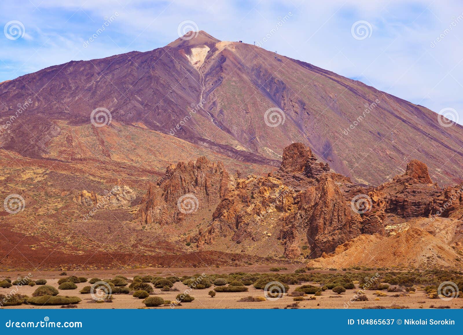 Vulkan Teide in Der Tenerife-Insel - Kanarienvogel Stockbild - Bild von ...
