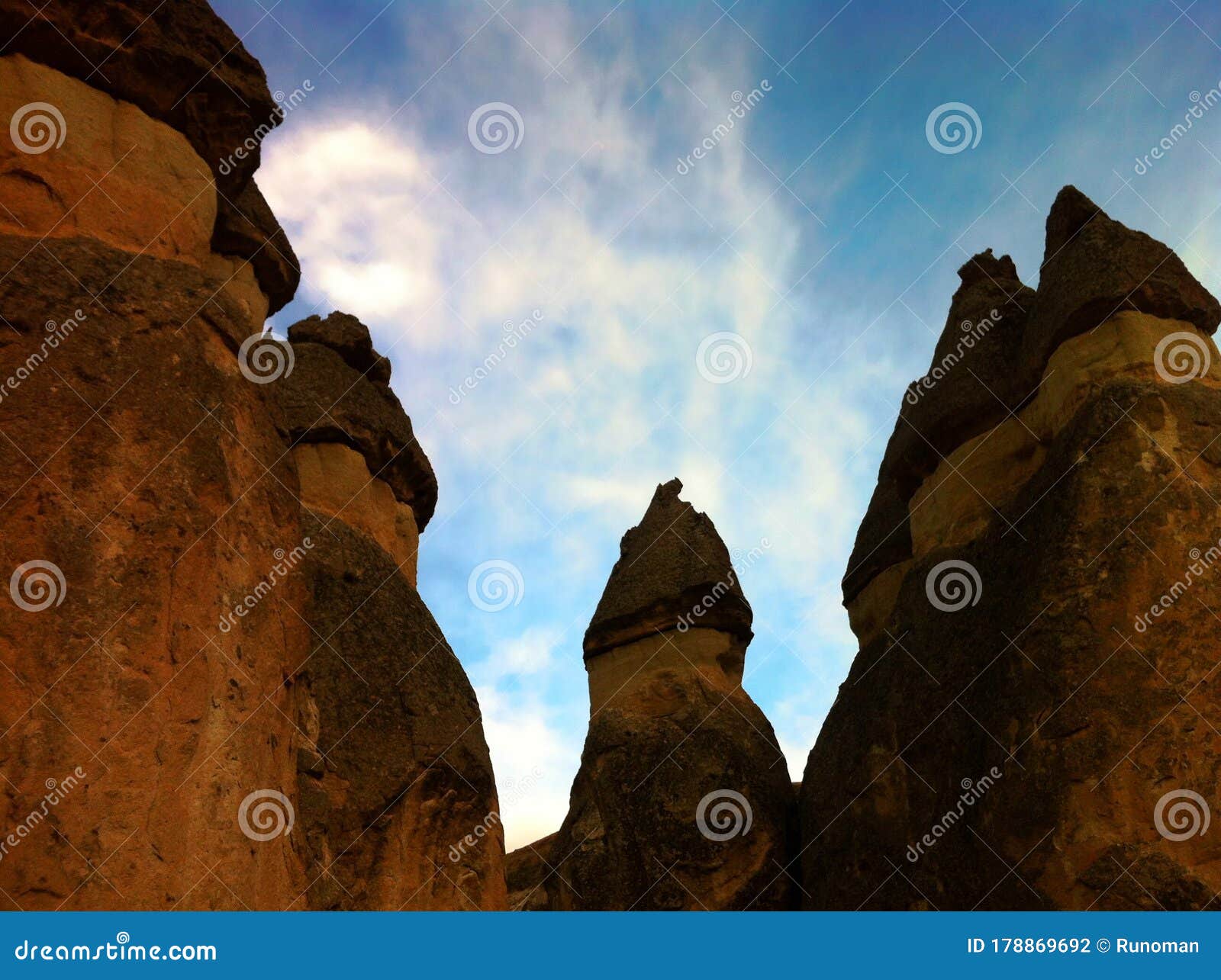 Vulkanasche Landforms Vom Cappadocia Stockfoto - Bild von stein, asien ...