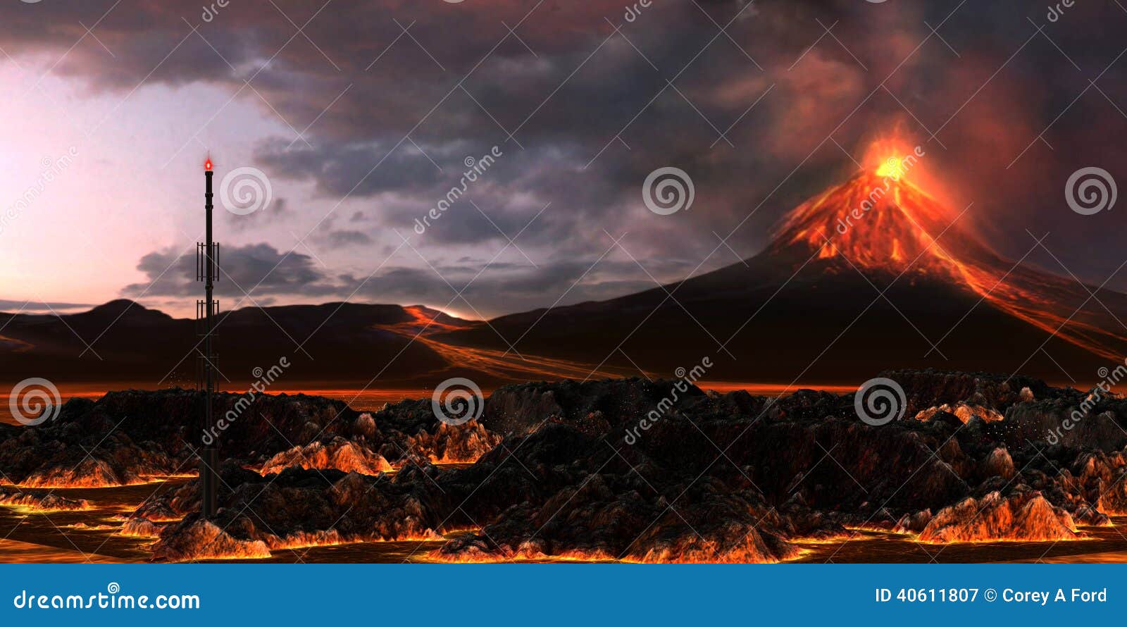 Vulkanisch Landschap stock afbeelding. Image of steenslag - 40611807