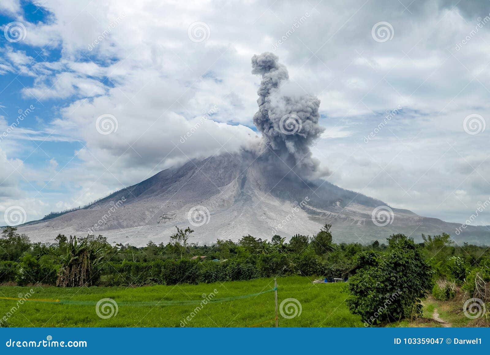 Vulkanische Eruption, Starke Explosion Von Vulcano Stockbild - Bild von ...