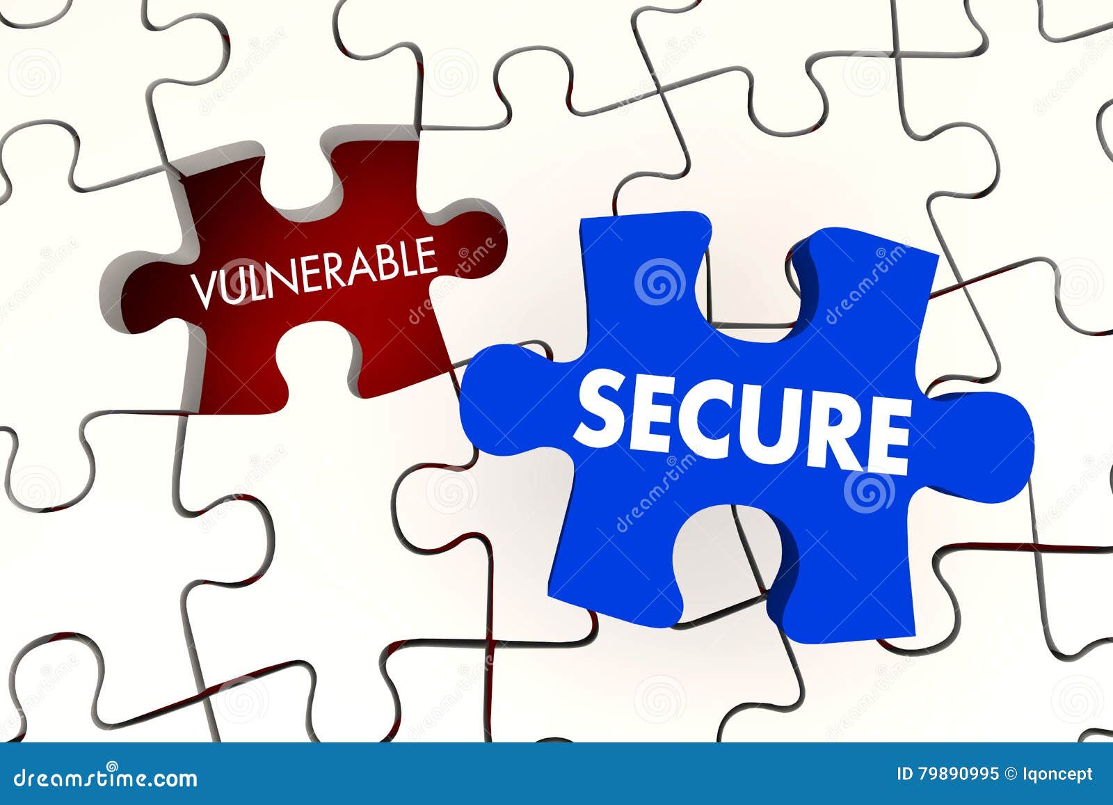 Vulnerable Secure Security Puzzle Piece Stock Illustration ...
