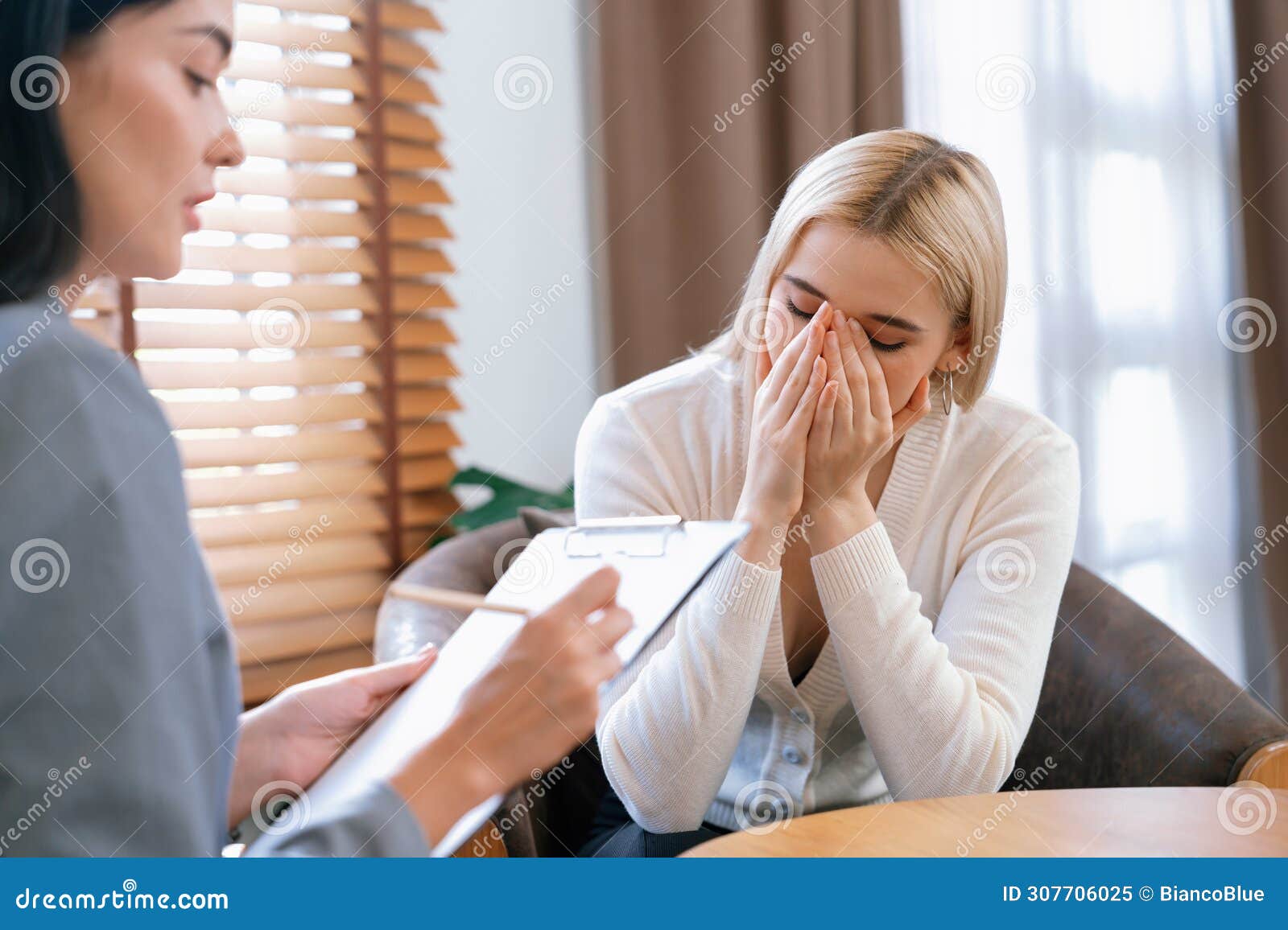 Vulnerable Young Patient Release Emotion from Traumatic Event. Blithe ...