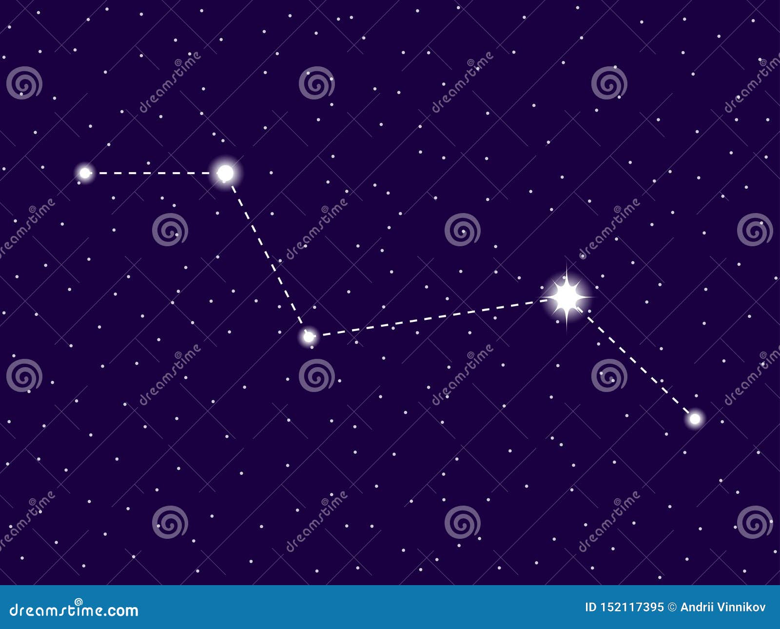 Vulpecula The Fox Constellation Map On A Starry Space Background. Stars ...