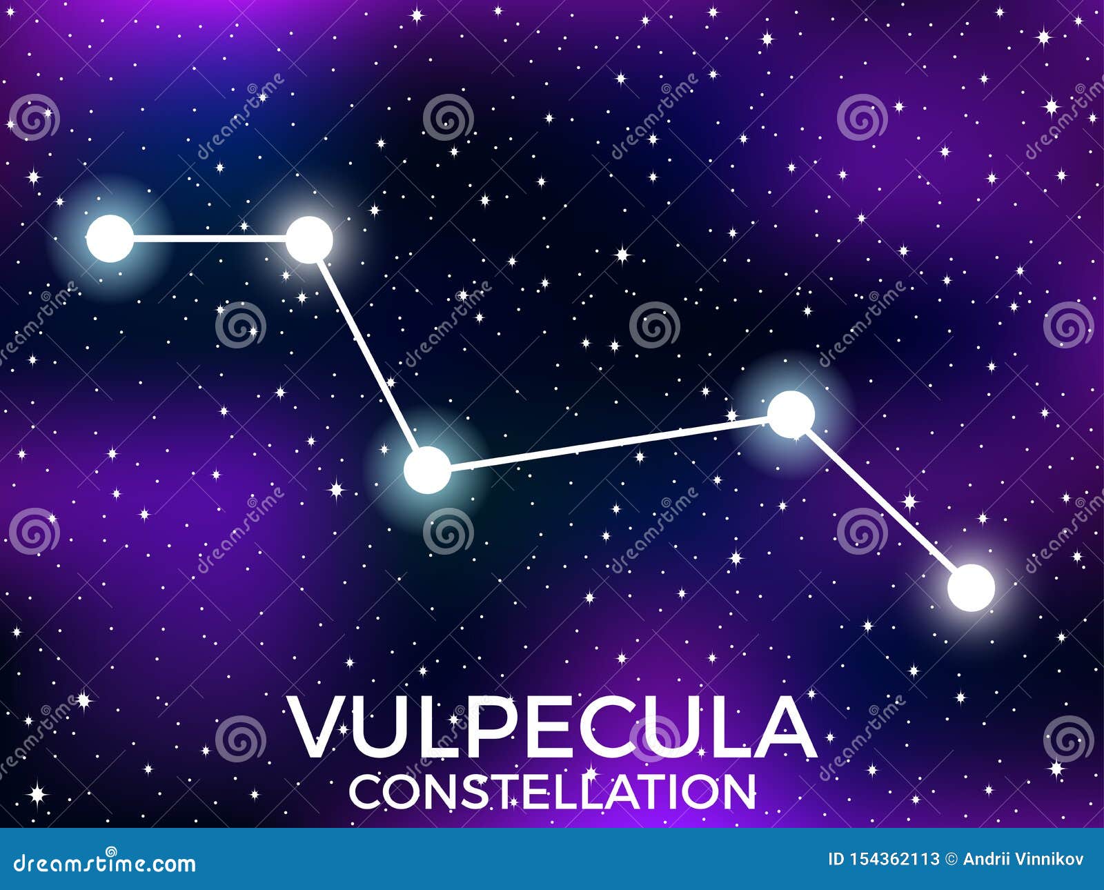 Vulpecula Constellation. Starry Night Sky. Cluster Of Stars And ...
