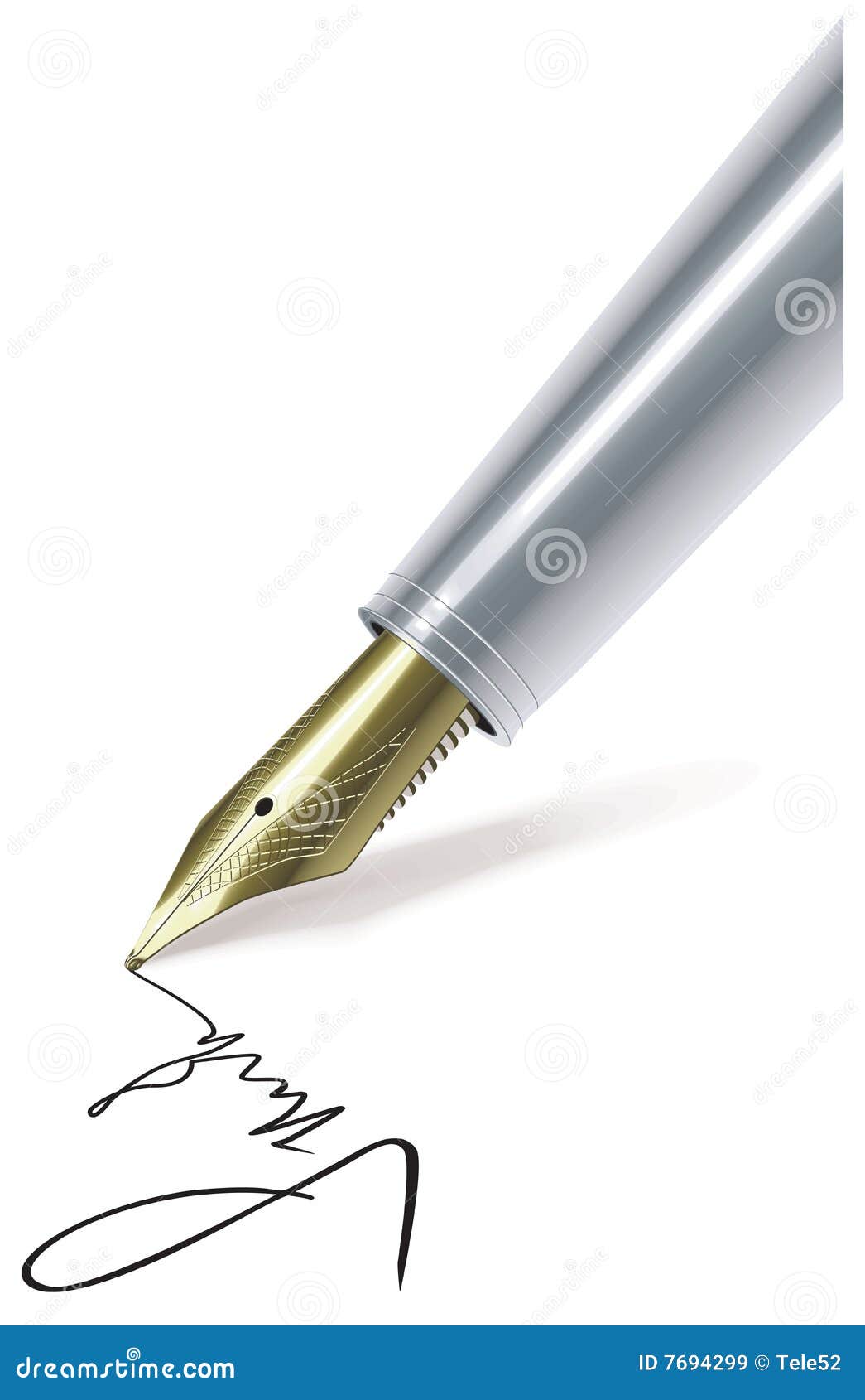 Vulpen Die Op Papier Schrijft Vector Illustratie - Illustration of ...