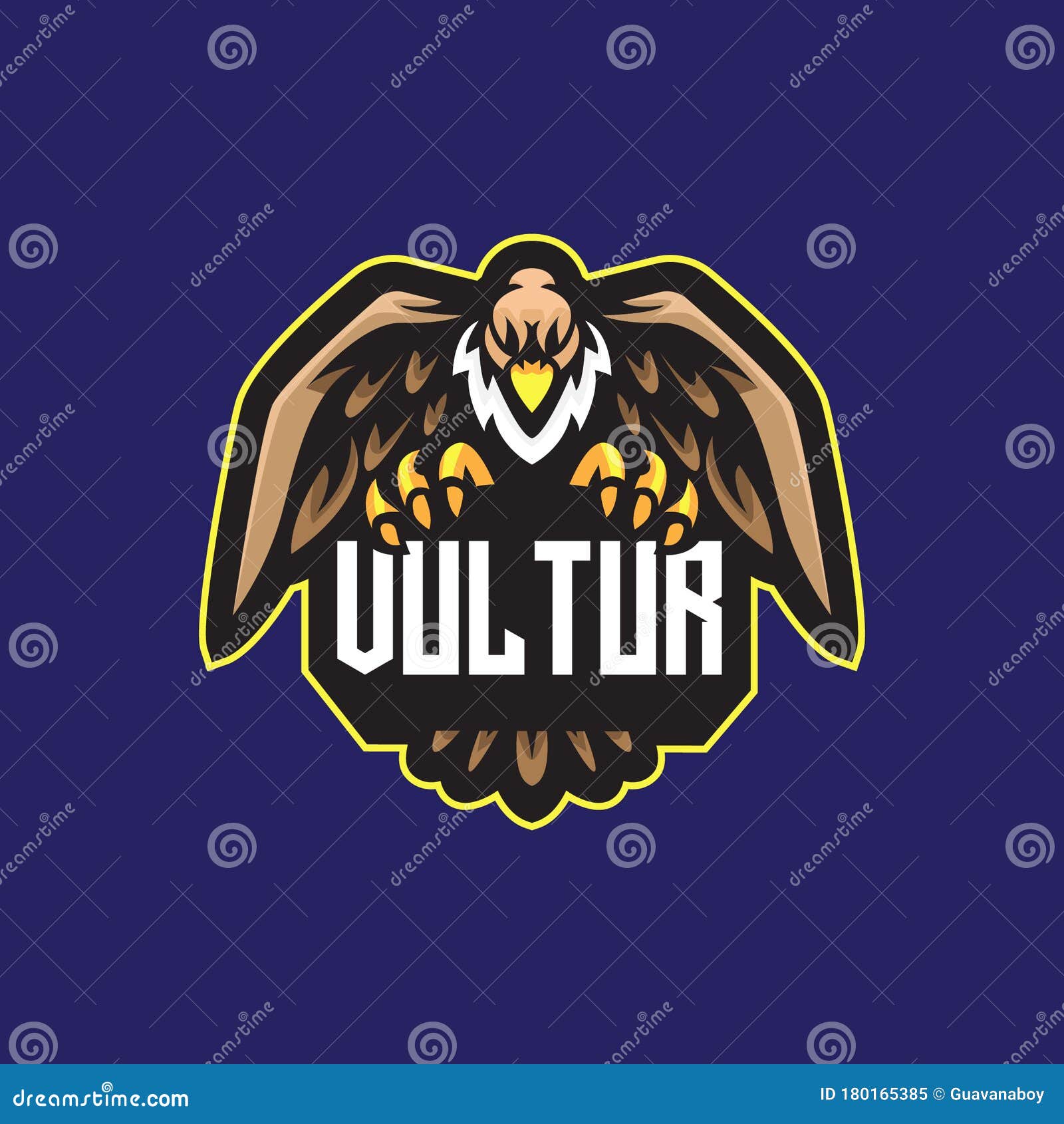 Vultur Mascot Vector E Sport Logo Template Stock Vector - Illustration ...