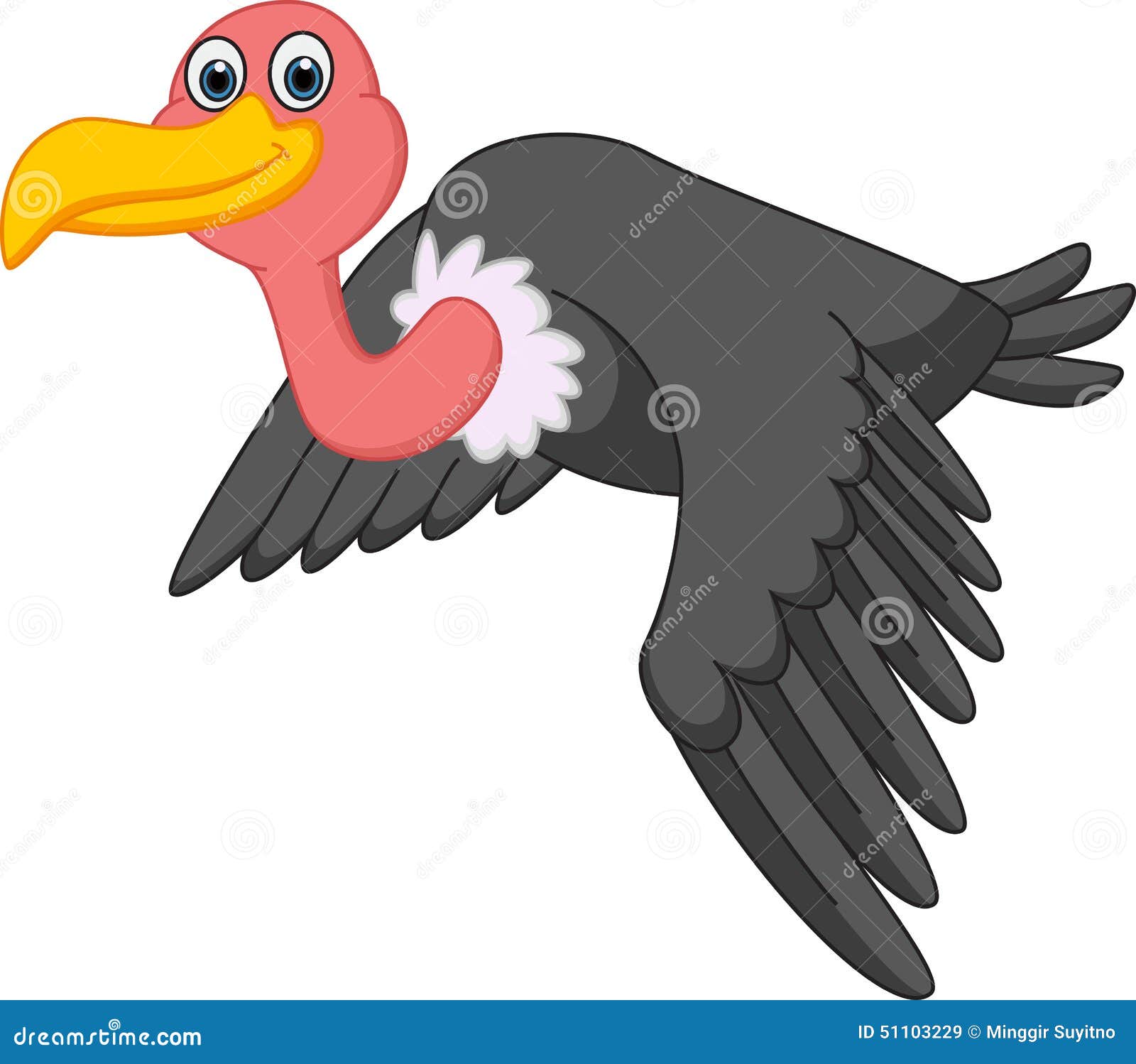 Vulture cartoon Flying stock vector. Illustration of tail - 51103229