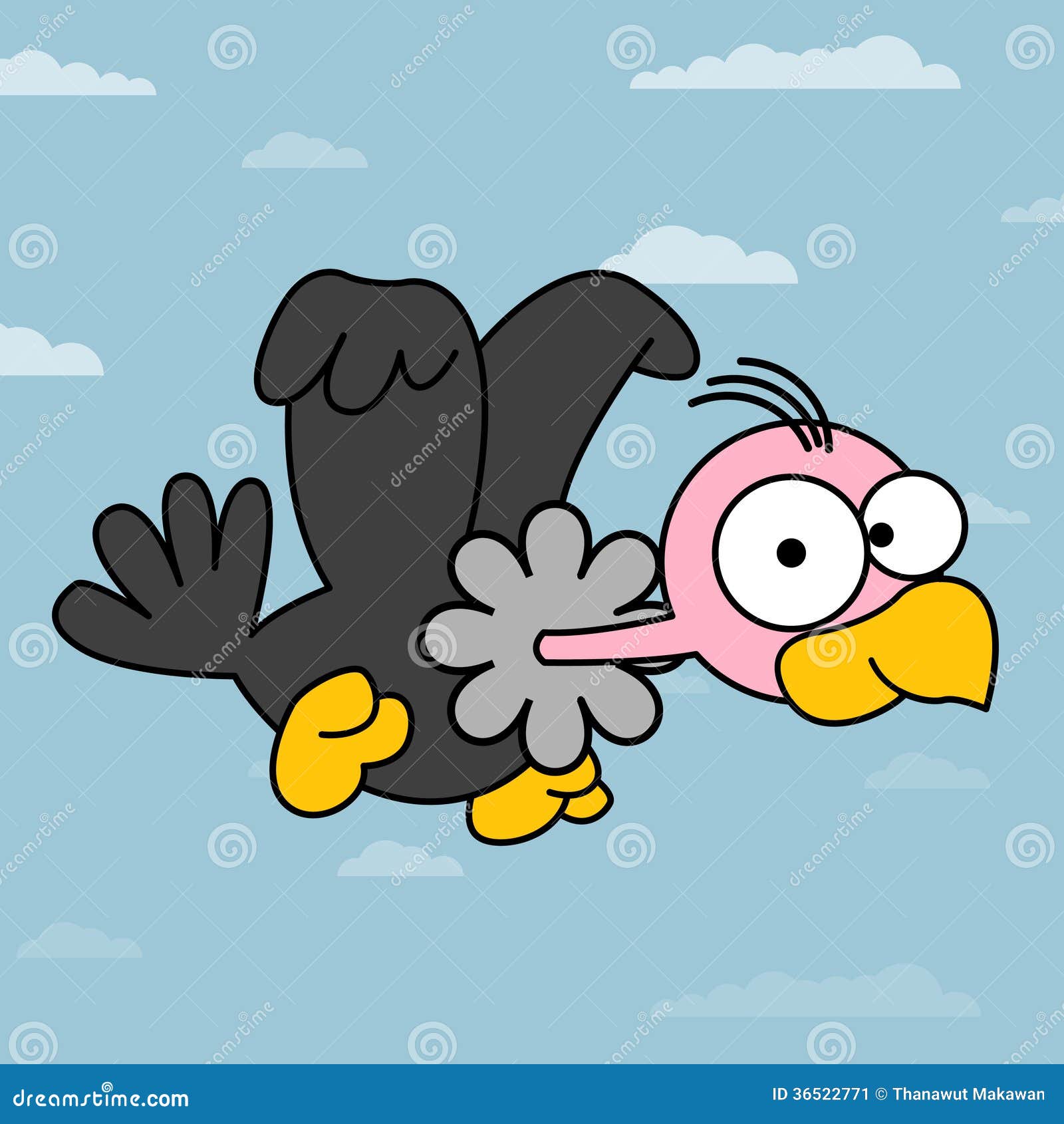 Vulture Cartoon stock vector. Illustration of black, feather - 36522771