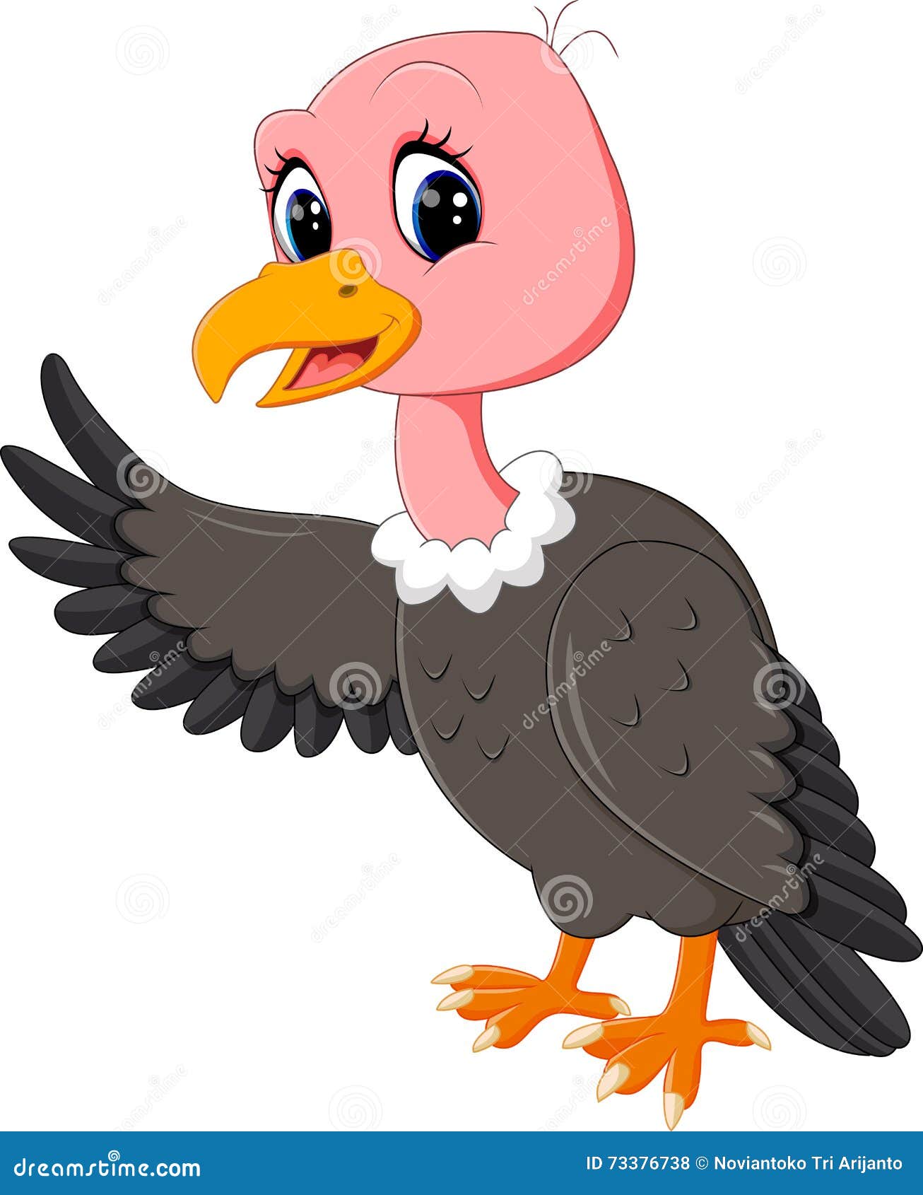 Vulture cartoon stock vector. Illustration of smile, gradient - 73376738